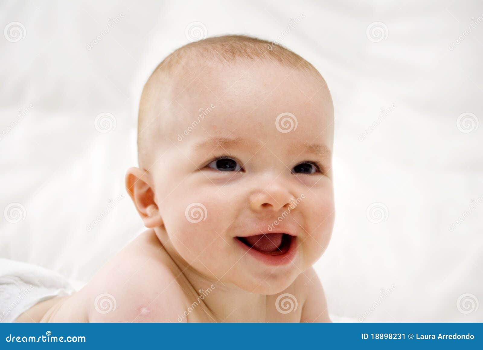 Baby Laughing, Creeping And Playing In Nursery Royalty-Free Stock Photo ...