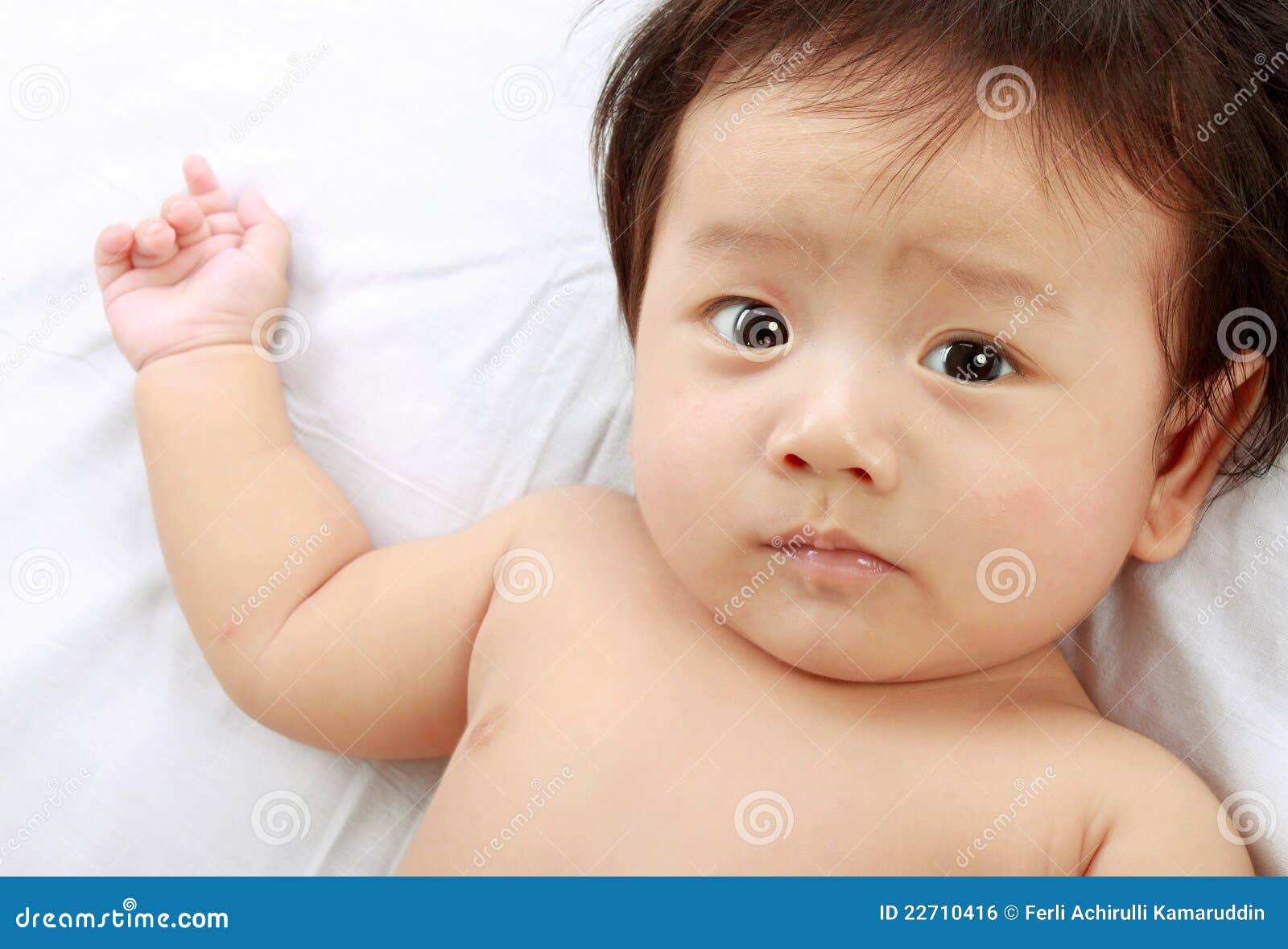 Baby laying in the bed. stock photo. Image of purity - 22710416