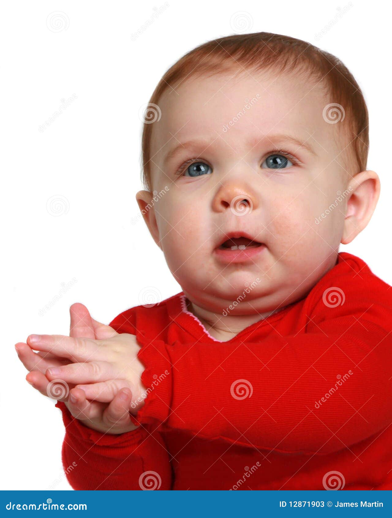 Baby Learning To Clap Her Hands Stock Image - Image of holding ...
