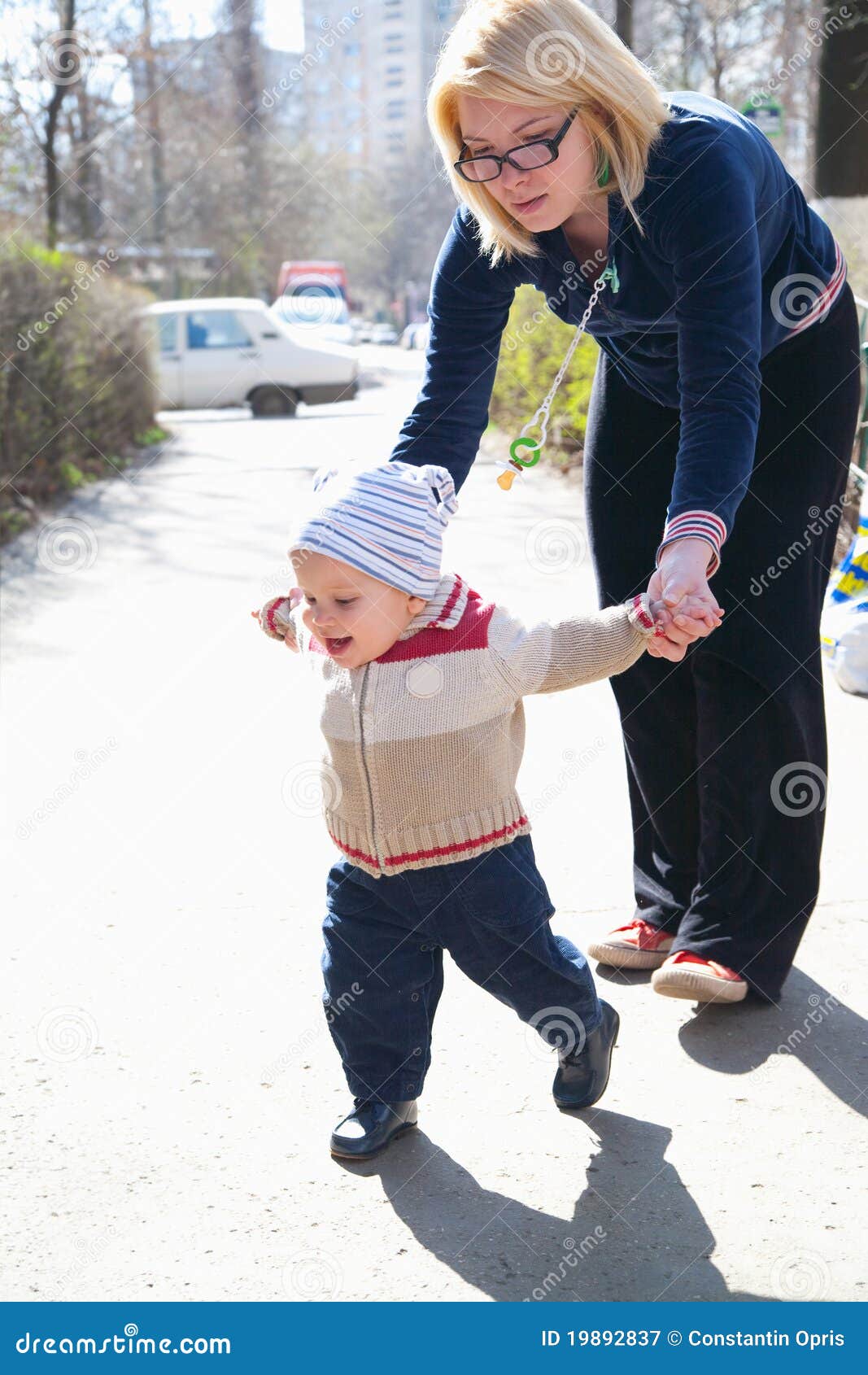 Baby learning to walk stock image. Image of discovering - 19892837