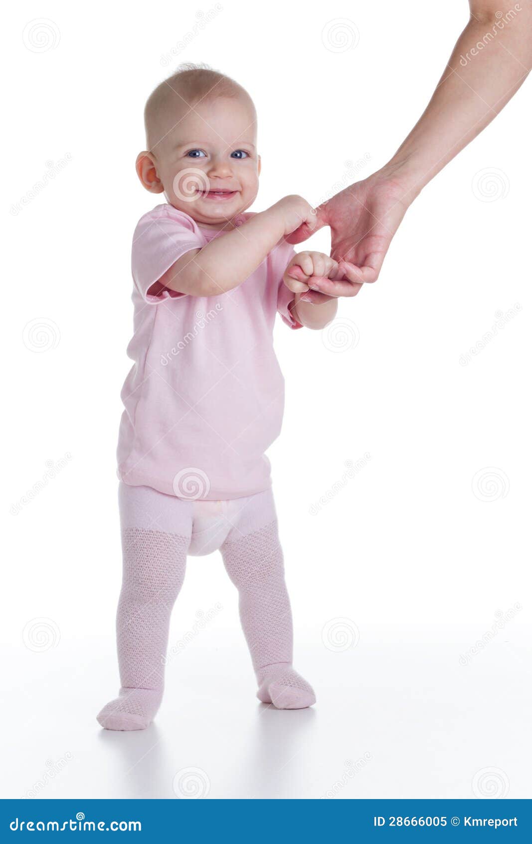 Baby learning to walk stock image. Image of mother, balancing - 28666005