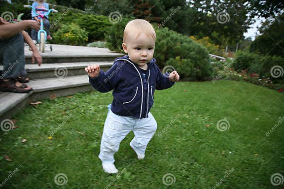 Baby learning to walk stock photo. Image of family, balance - 29034836