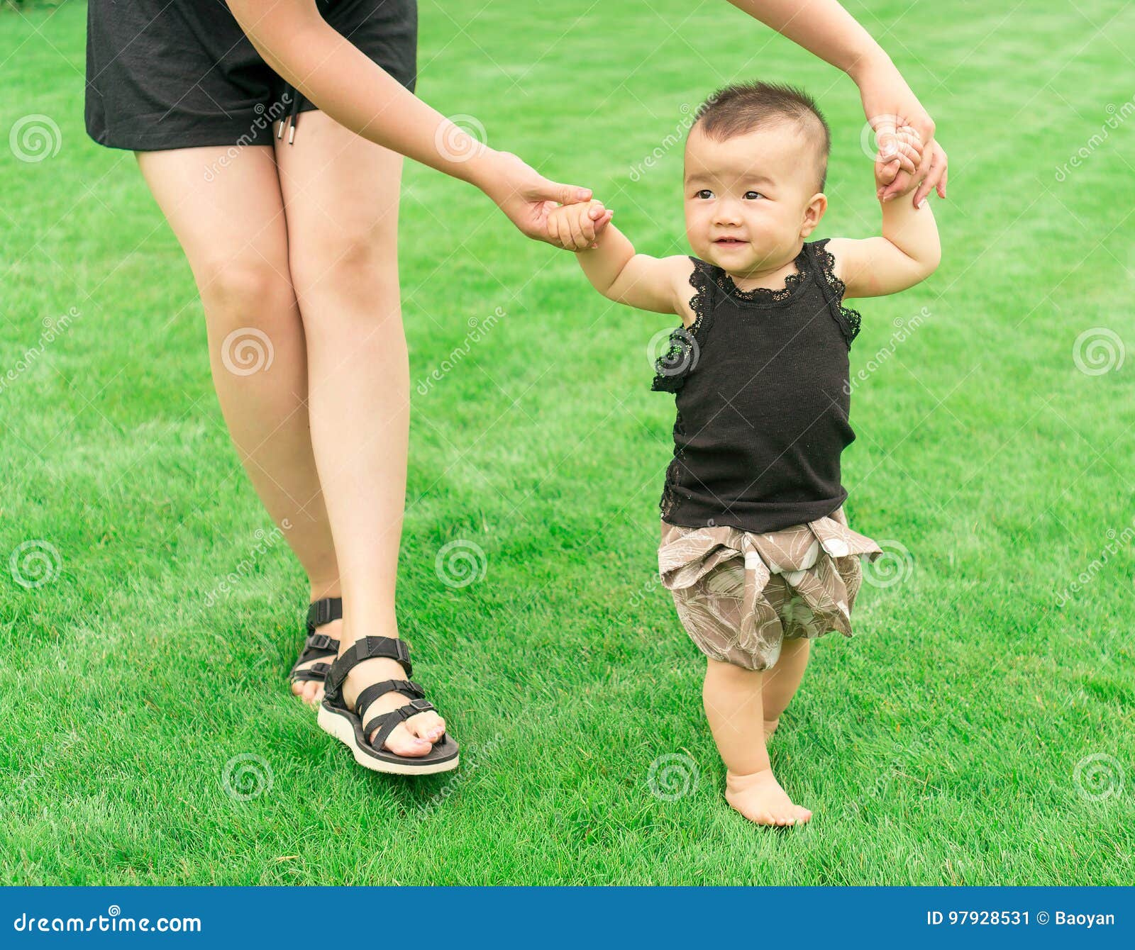 Baby learning walking stock image. Image of infant, little - 97928531