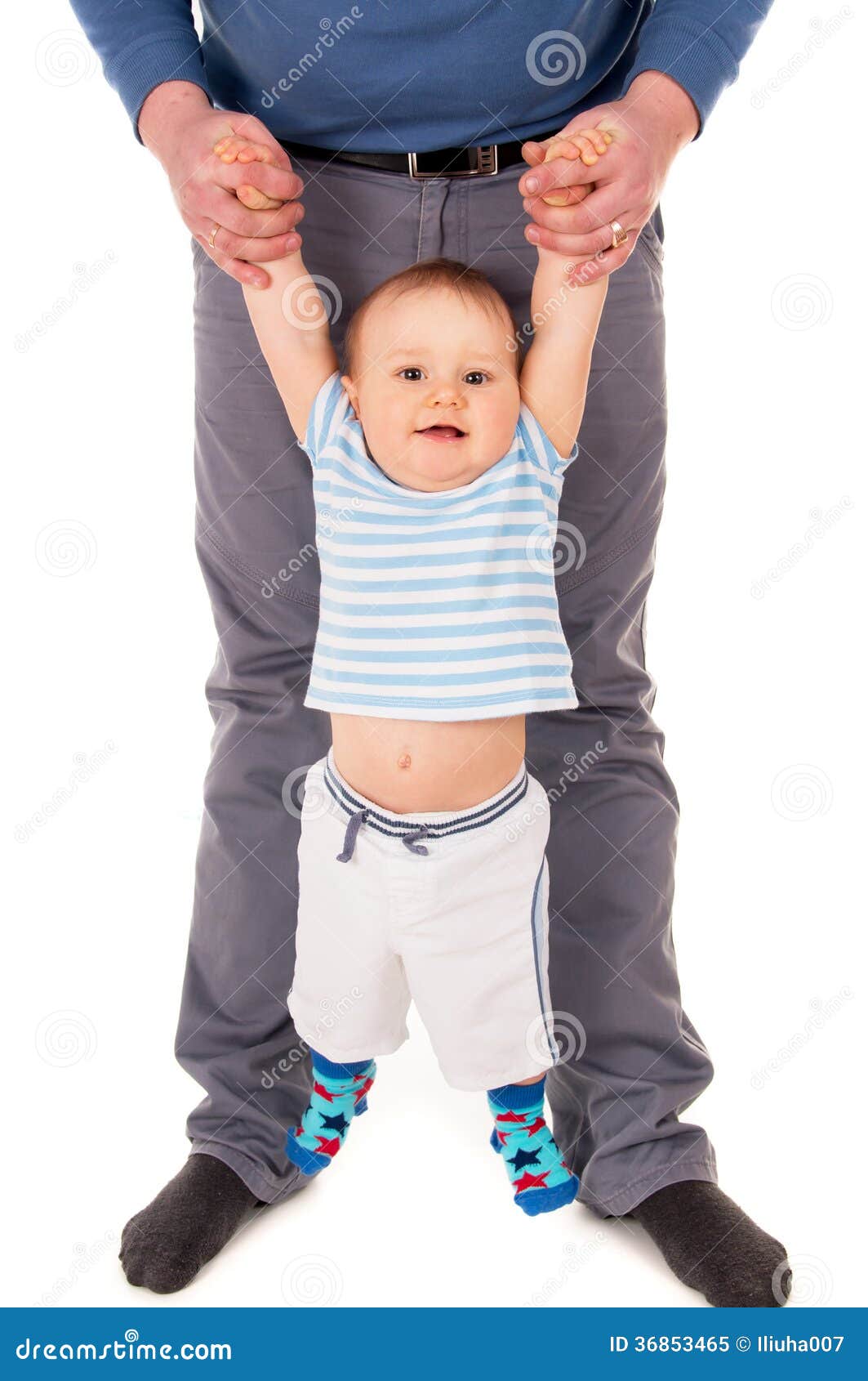 The Baby Learns To Do the First Steps Stock Image - Image of childhood ...