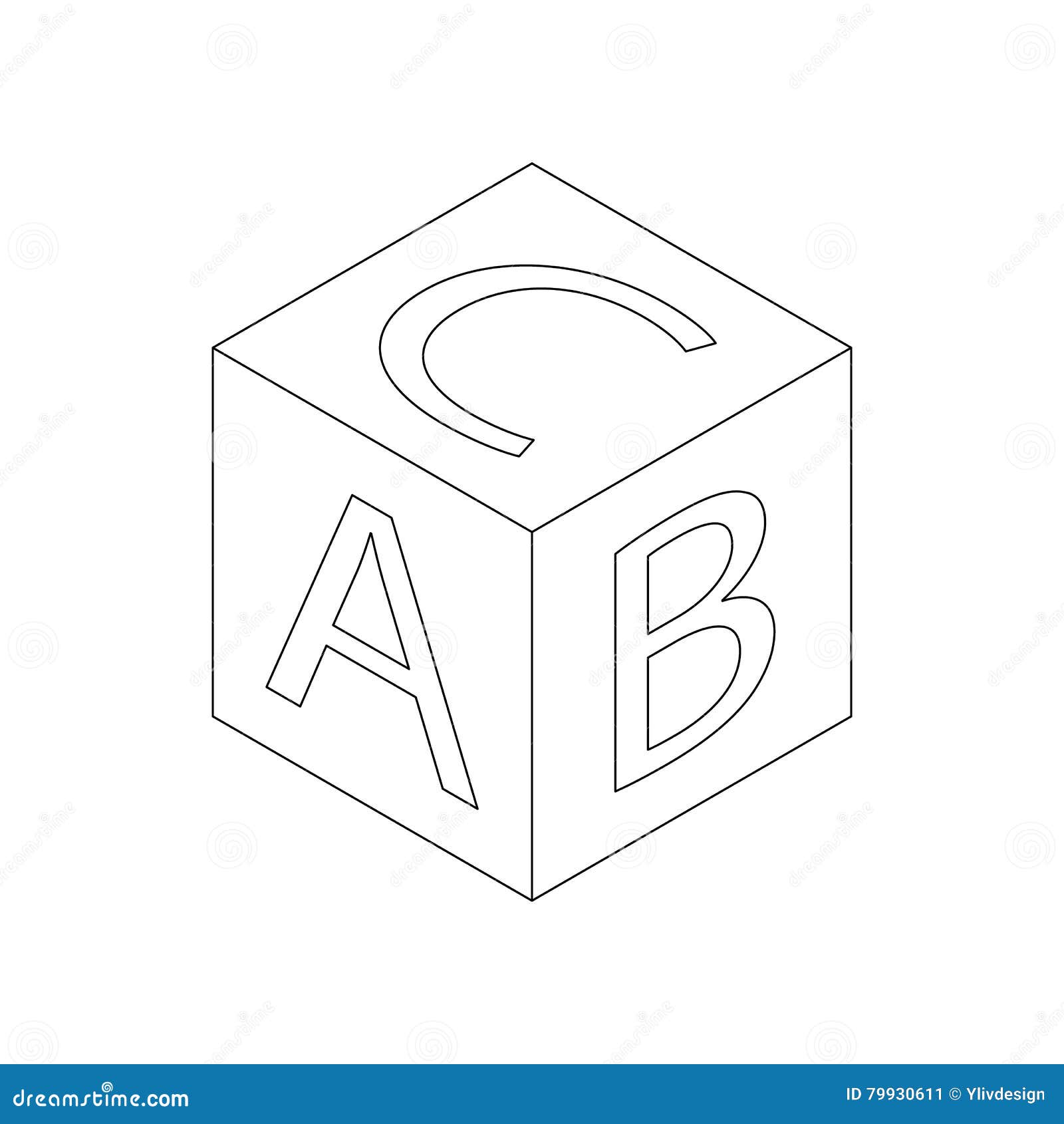 Baby Letter Cube Icon, Isometric 3d Style Stock Vector - Illustration ...