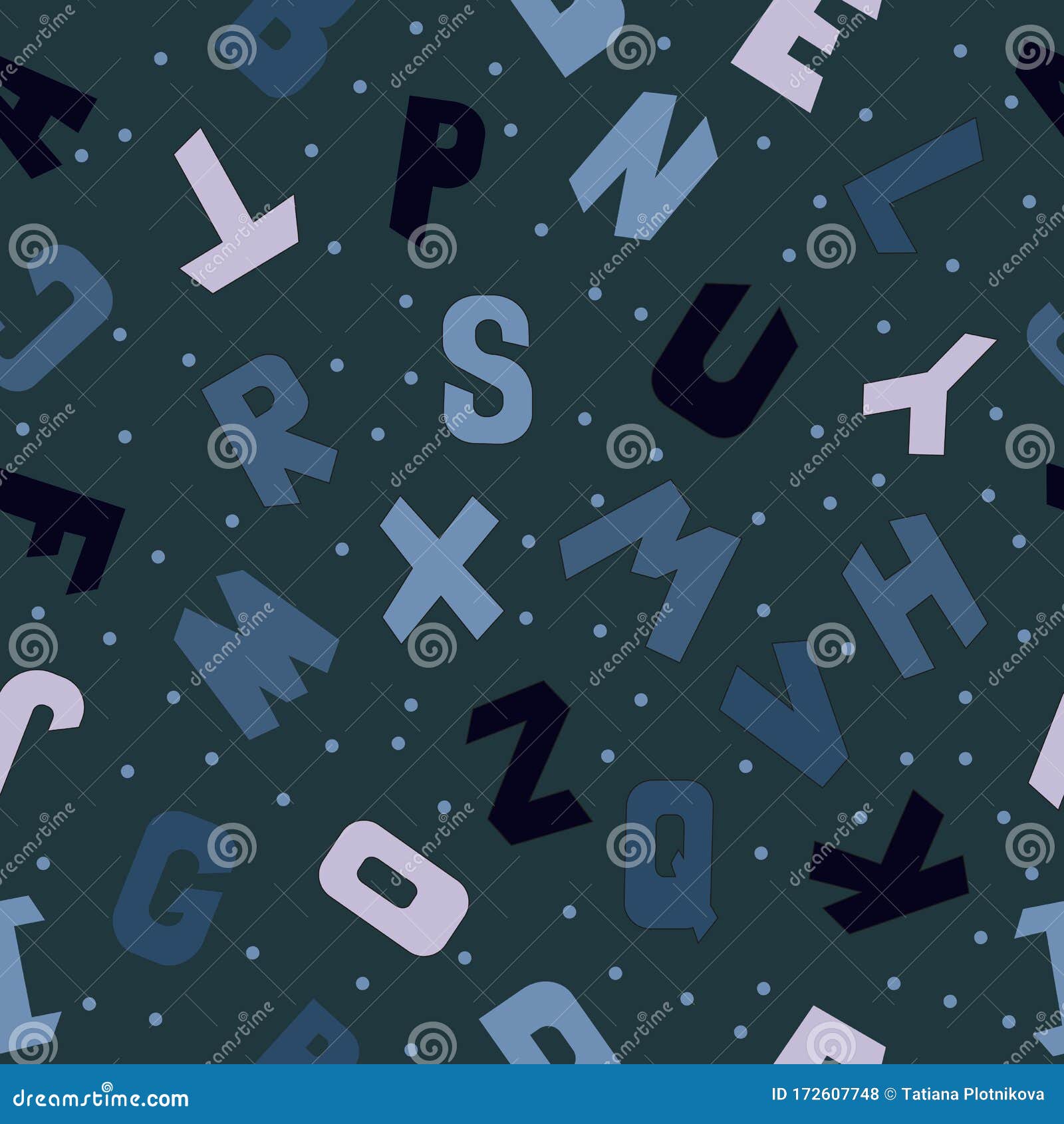 Baby Letters Seamless Pattern. Vector Alphabet Background EPS 10. Stock ...