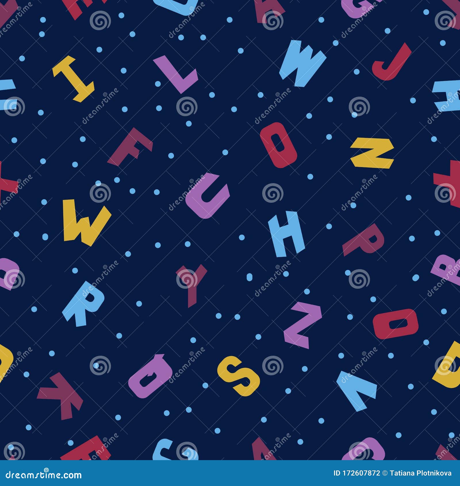 Baby Letters Seamless Pattern. Vector Alphabet Background EPS 10. Stock ...