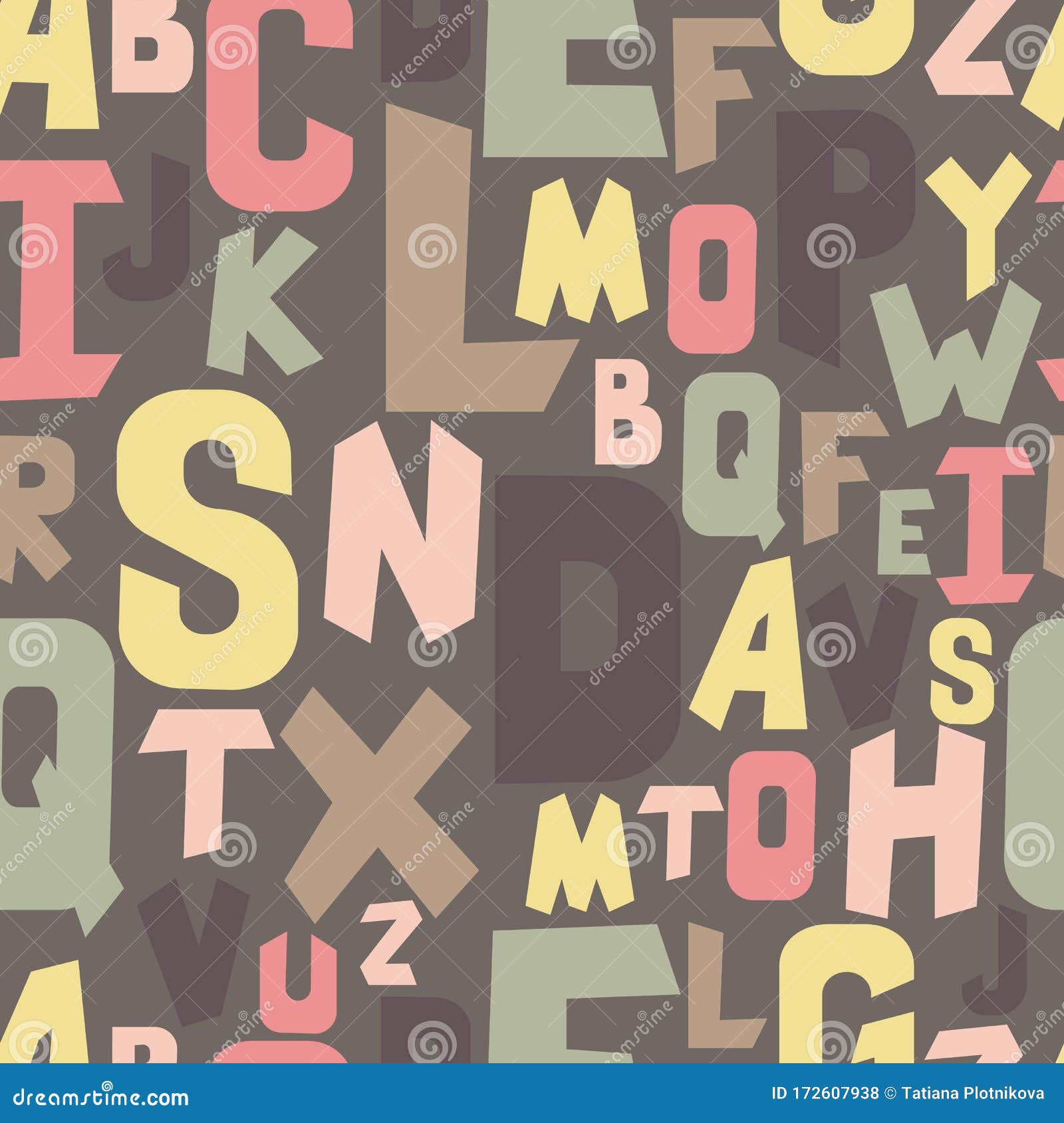 Baby Letters Seamless Pattern. Vector Alphabet Background EPS 10. Stock ...