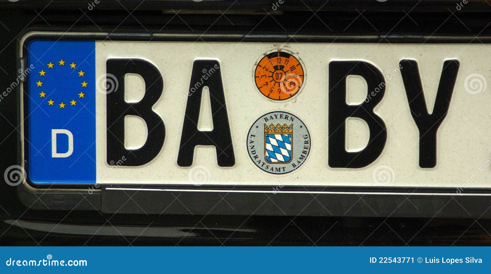 BABY license plate stock image. Image of bamberg, license - 22543771