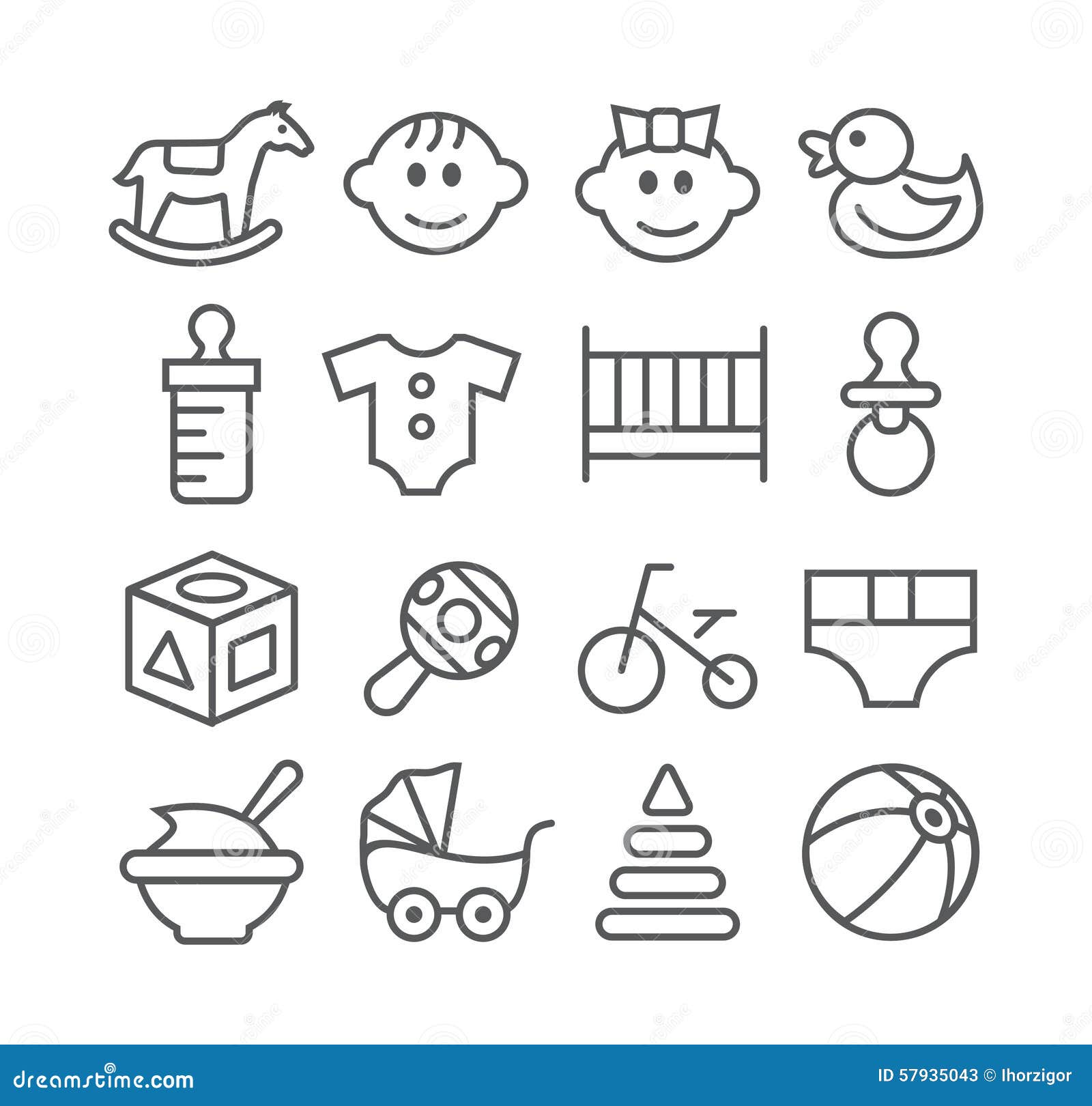 Baby Boy Line Icon, Baby And Child, Face Sign, Vector Graphics, A ...