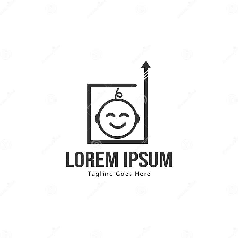 Baby Logo Template Design. Minimalist Baby Logo with Modern Frame Stock ...