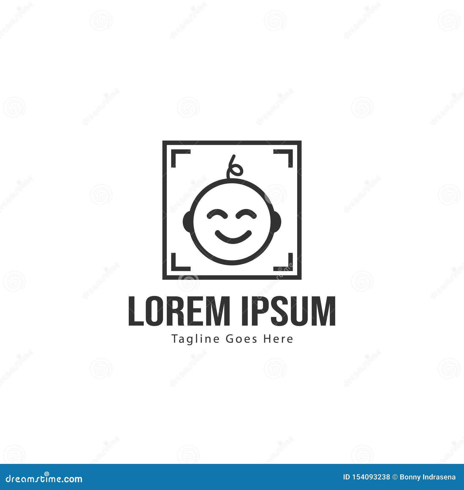 Baby Logo Template Design. Minimalist Baby Logo with Modern Frame Stock ...