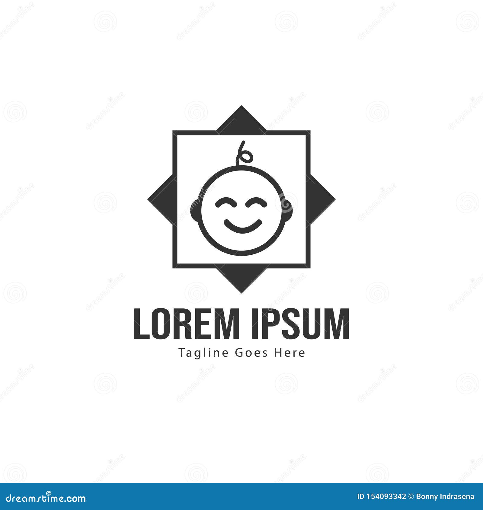 Baby Logo Template Design. Minimalist Baby Logo with Modern Frame Stock ...