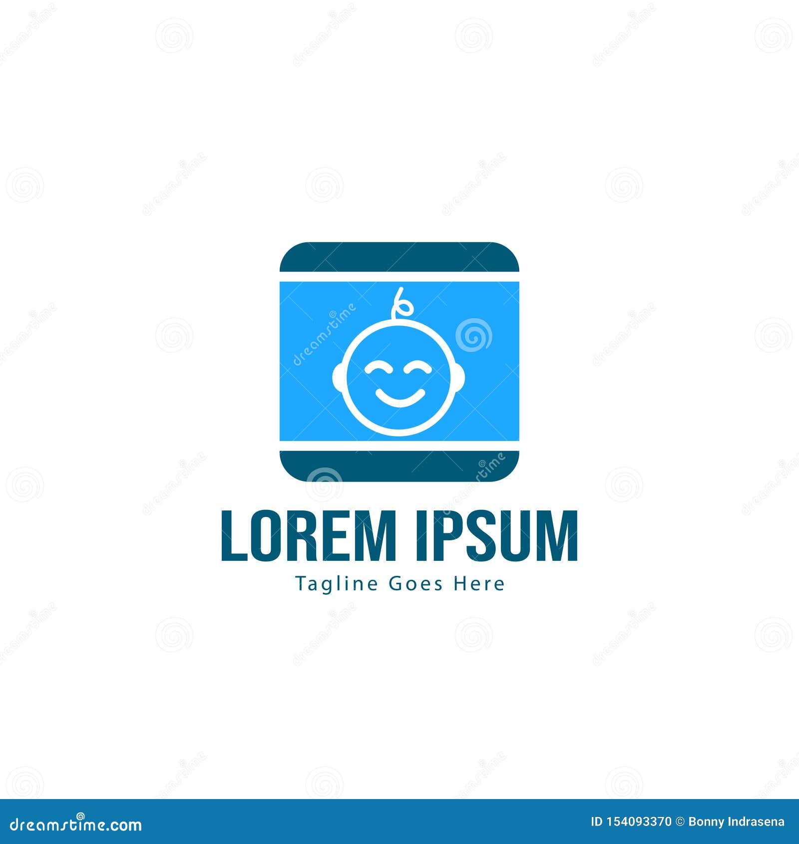 Baby Logo Template Design. Minimalist Baby Logo with Modern Frame Stock ...