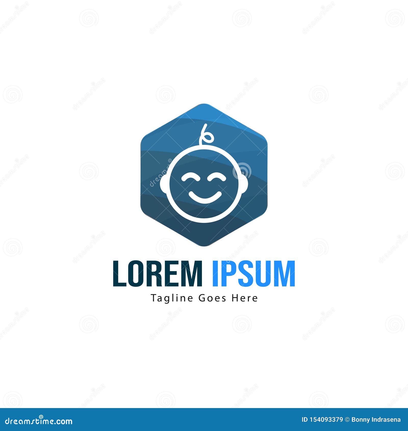 Baby Logo Template Design. Minimalist Baby Logo with Modern Frame Stock ...