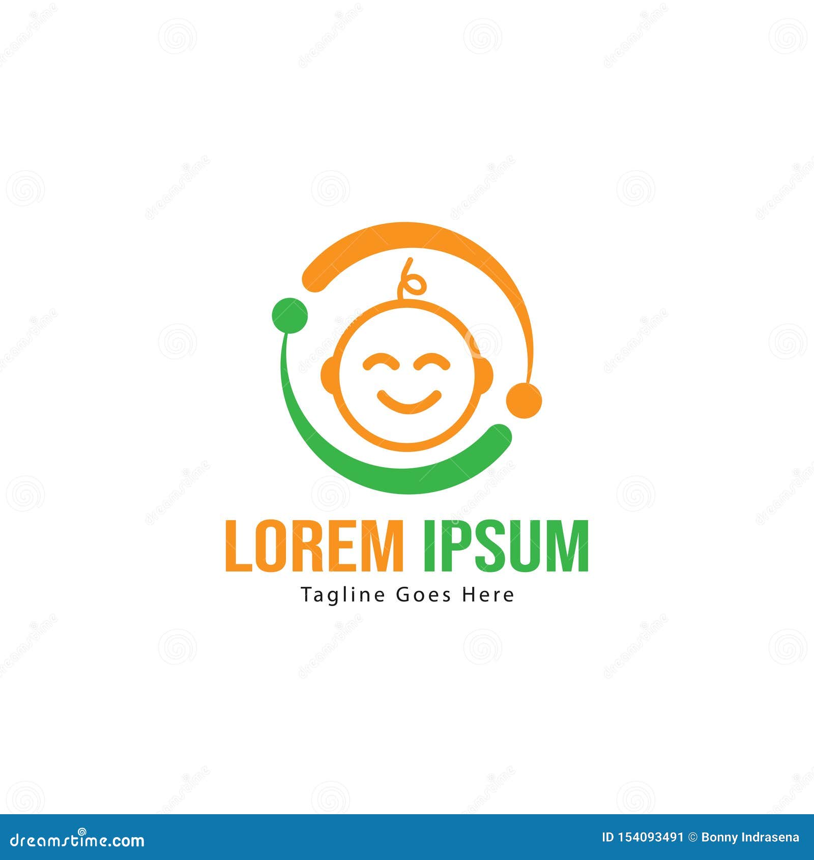 Baby Logo Template Design. Minimalist Baby Logo with Modern Frame Stock ...