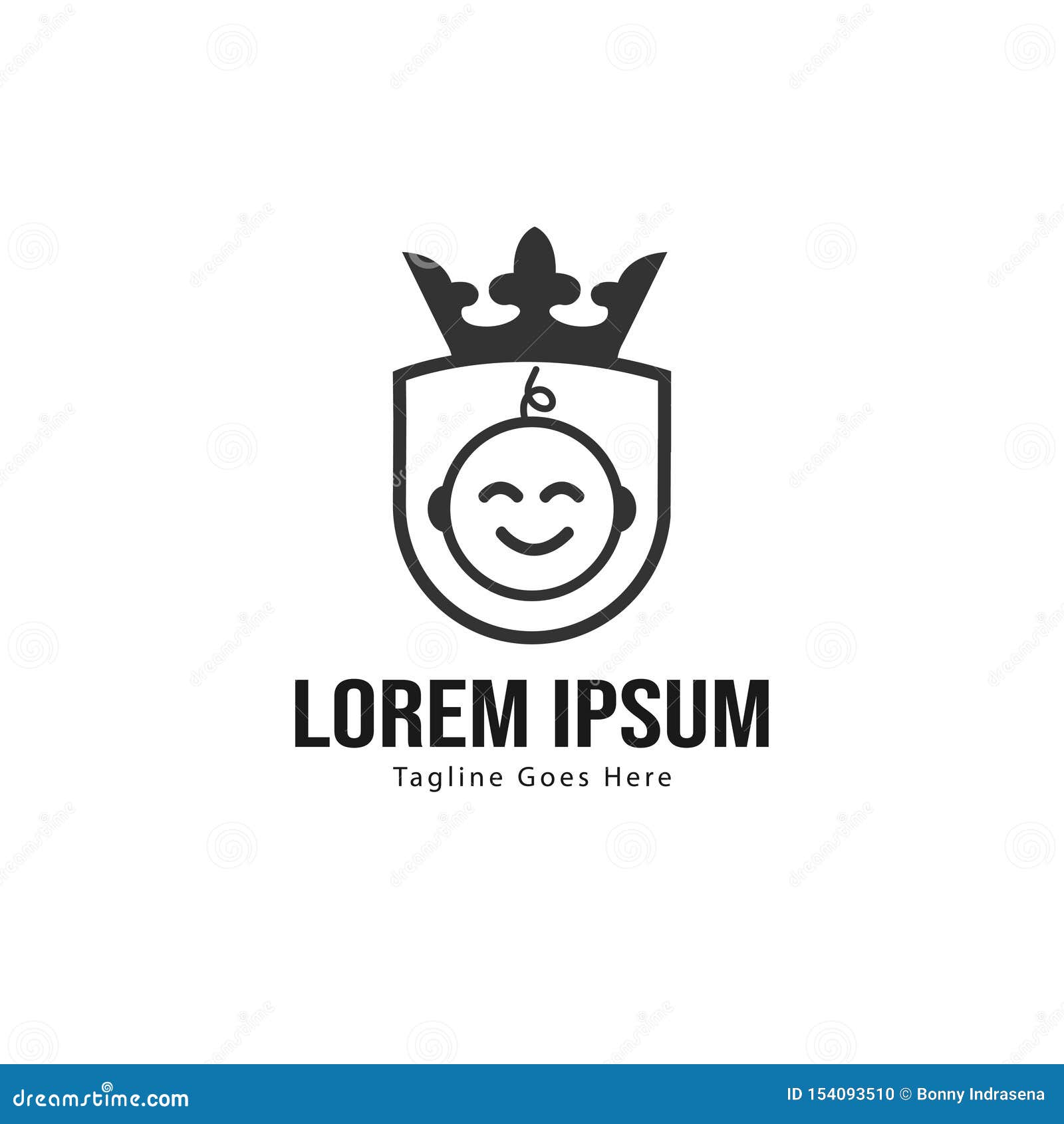 Baby Logo Template Design. Minimalist Baby Logo with Modern Frame Stock ...