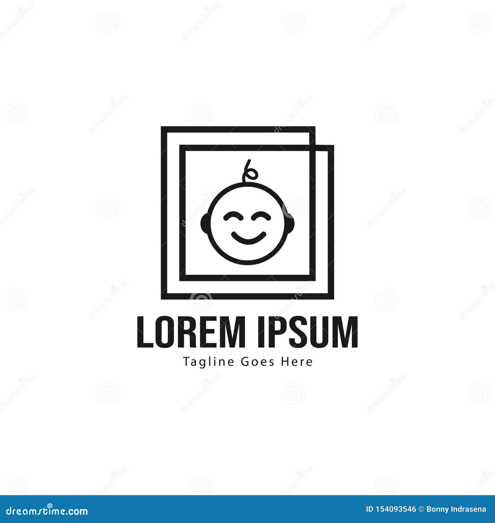 Baby Logo Template Design. Minimalist Baby Logo with Modern Frame Stock ...