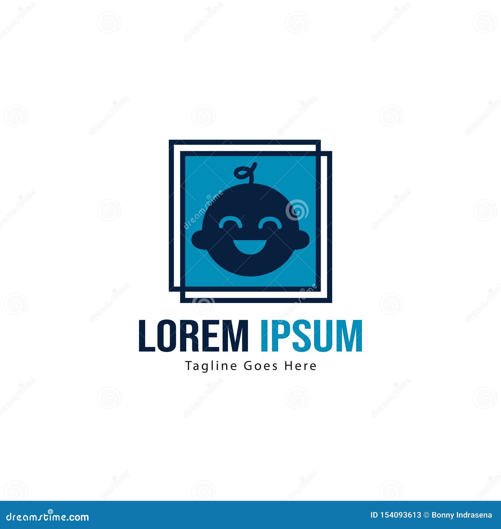 Baby Logo Template Design. Minimalist Baby Logo with Modern Frame Stock ...