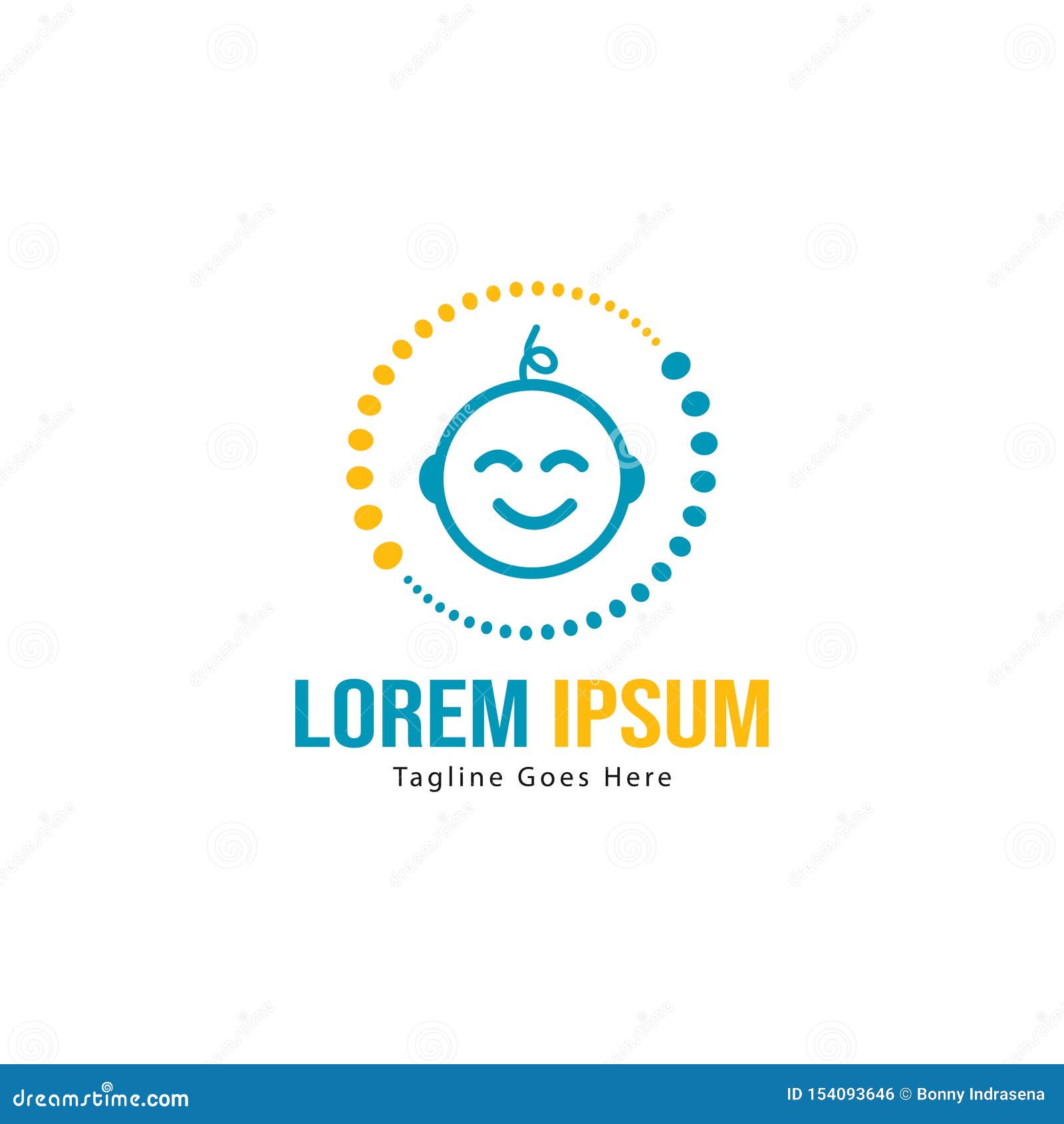 Baby Logo Template Design. Minimalist Baby Logo with Modern Frame Stock ...