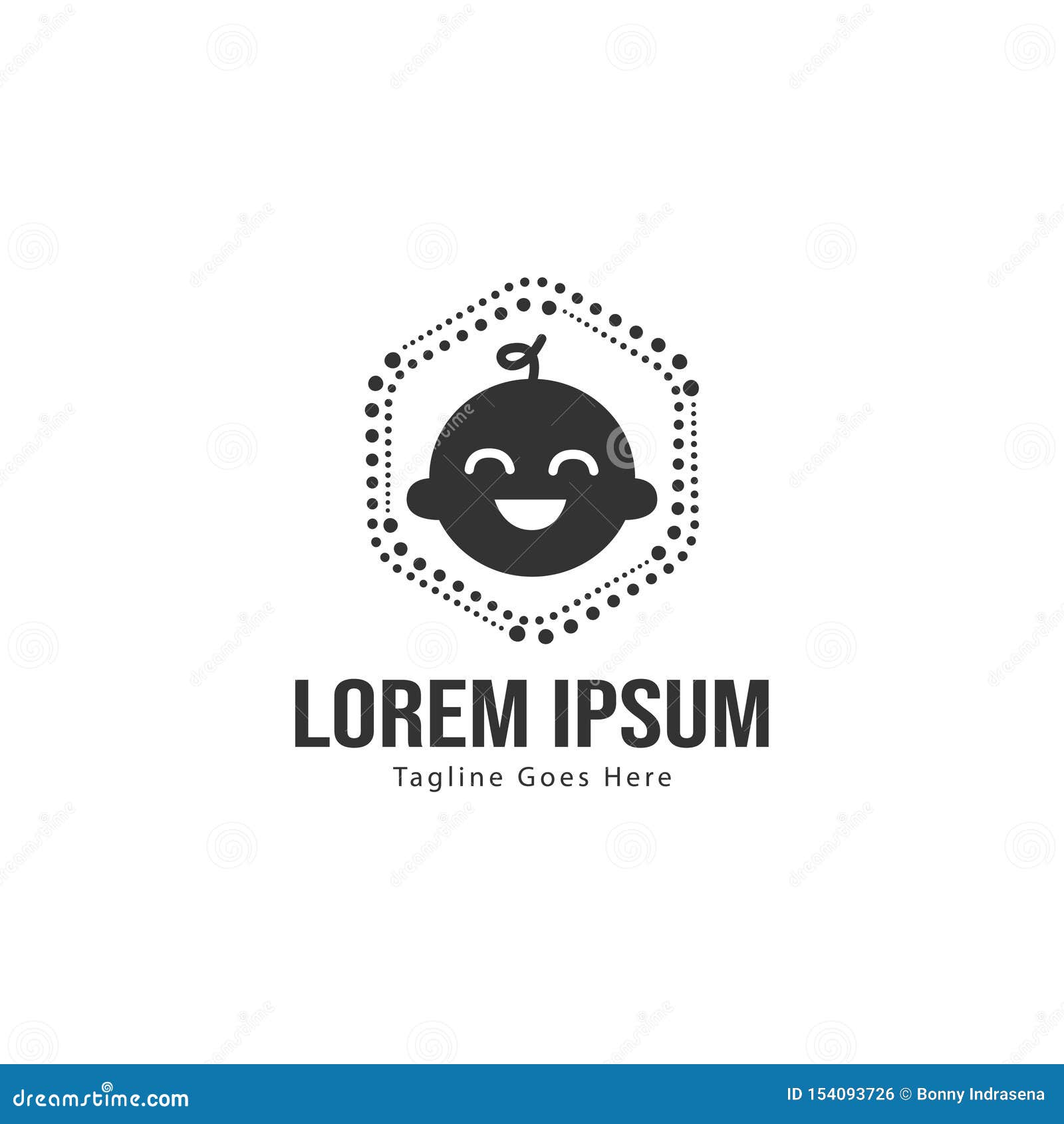 Baby Logo Template Design. Minimalist Baby Logo with Modern Frame Stock ...