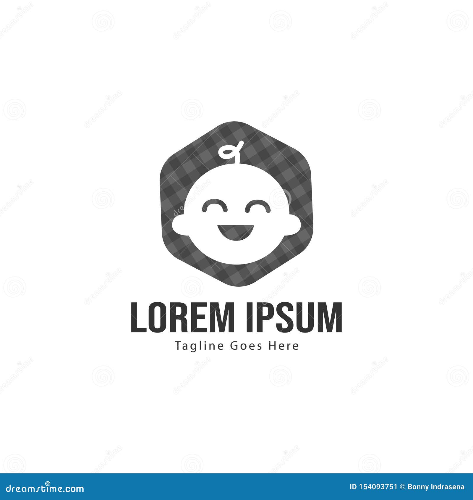 Baby Logo Template Design. Minimalist Baby Logo with Modern Frame Stock ...