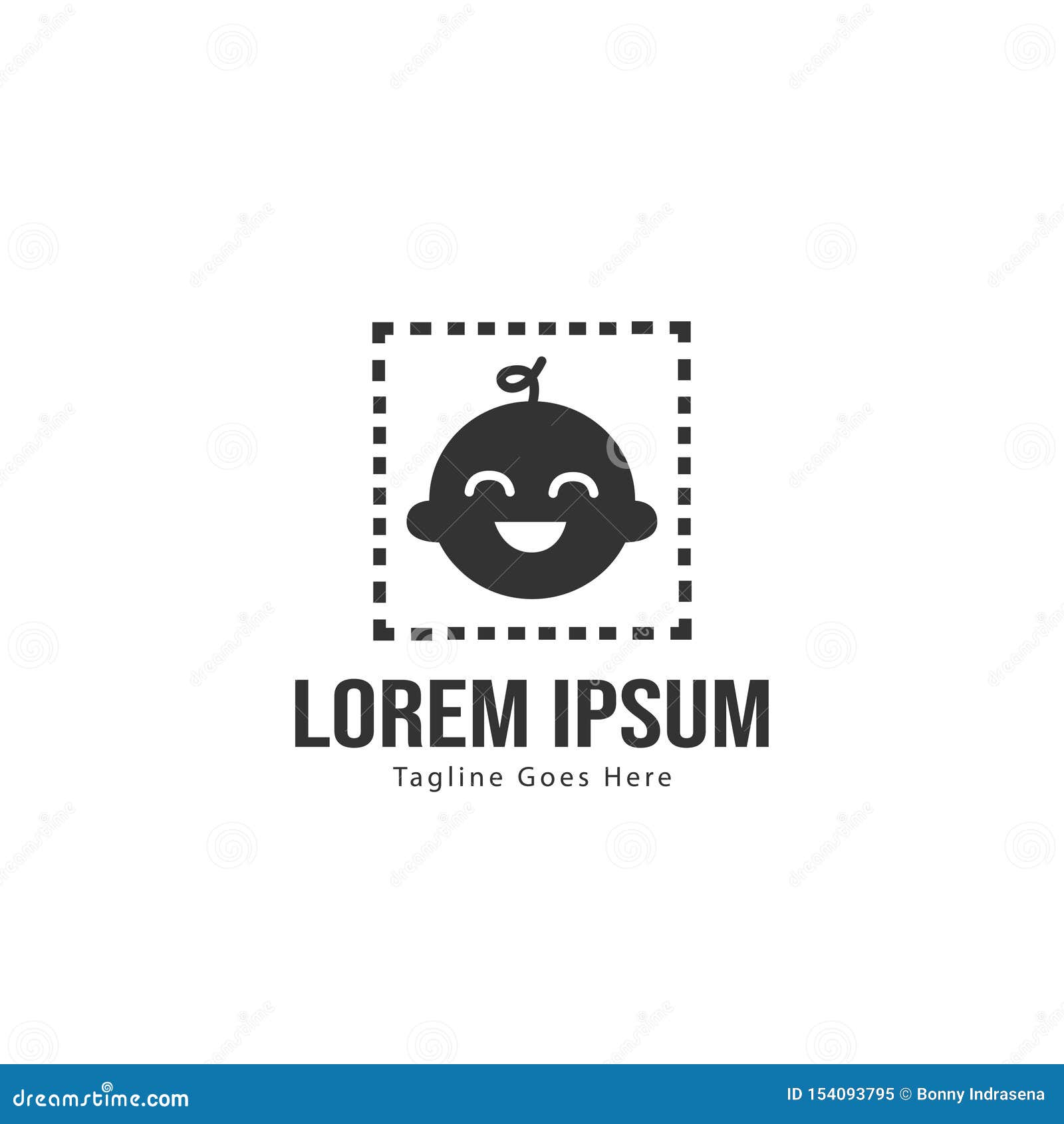 Baby Logo Template Design. Minimalist Baby Logo with Modern Frame Stock ...