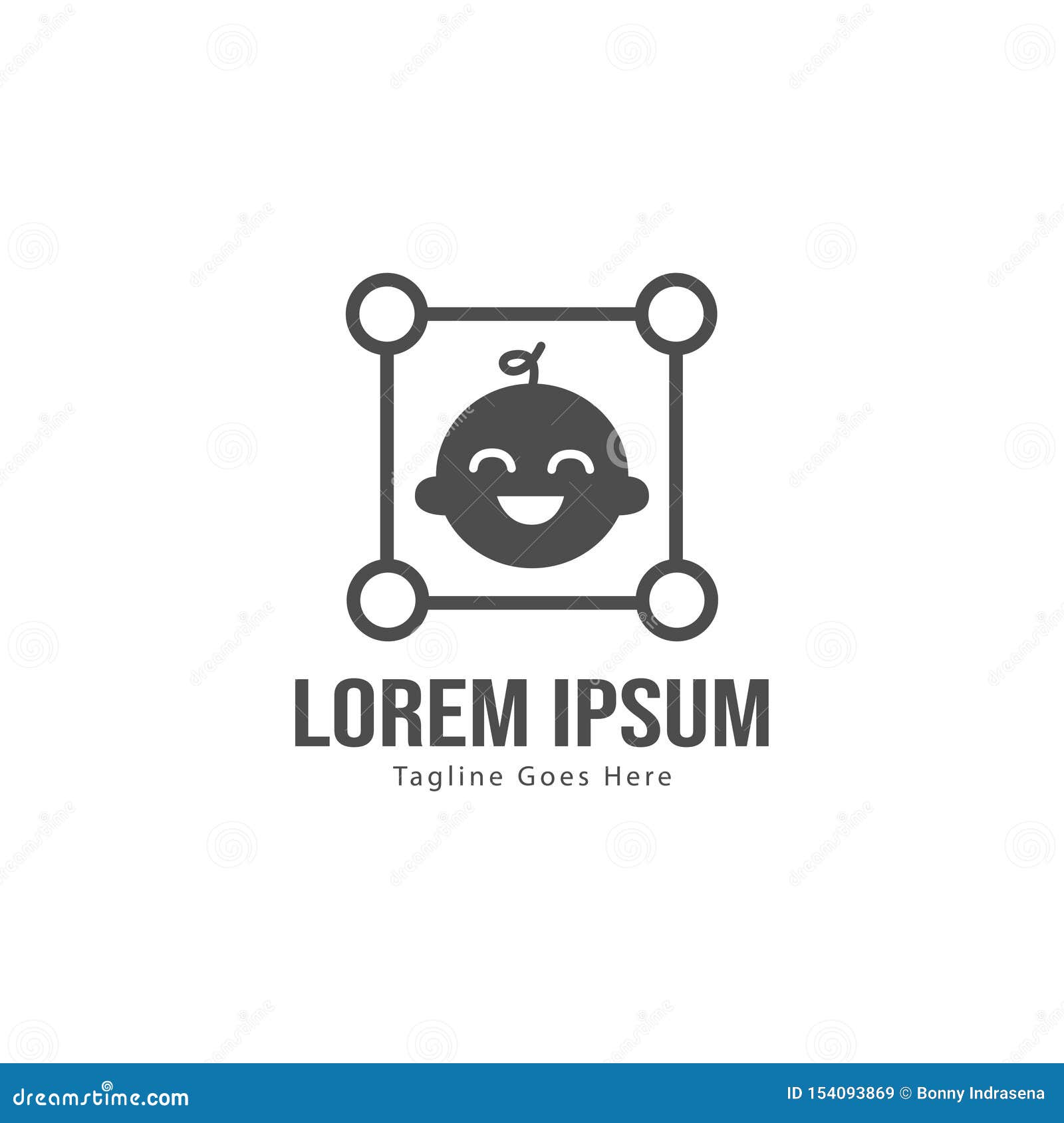 Baby Logo Template Design. Minimalist Baby Logo with Modern Frame Stock ...