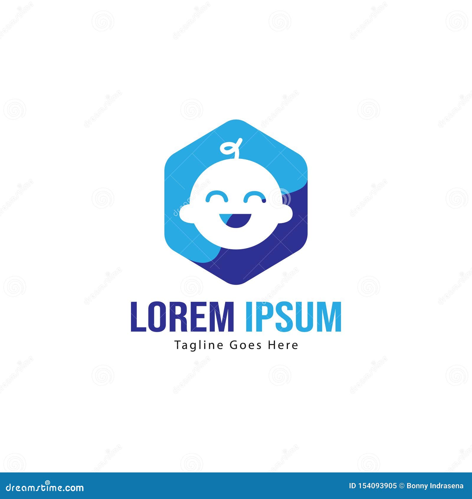 Baby Logo Template Design. Minimalist Baby Logo with Modern Frame Stock ...