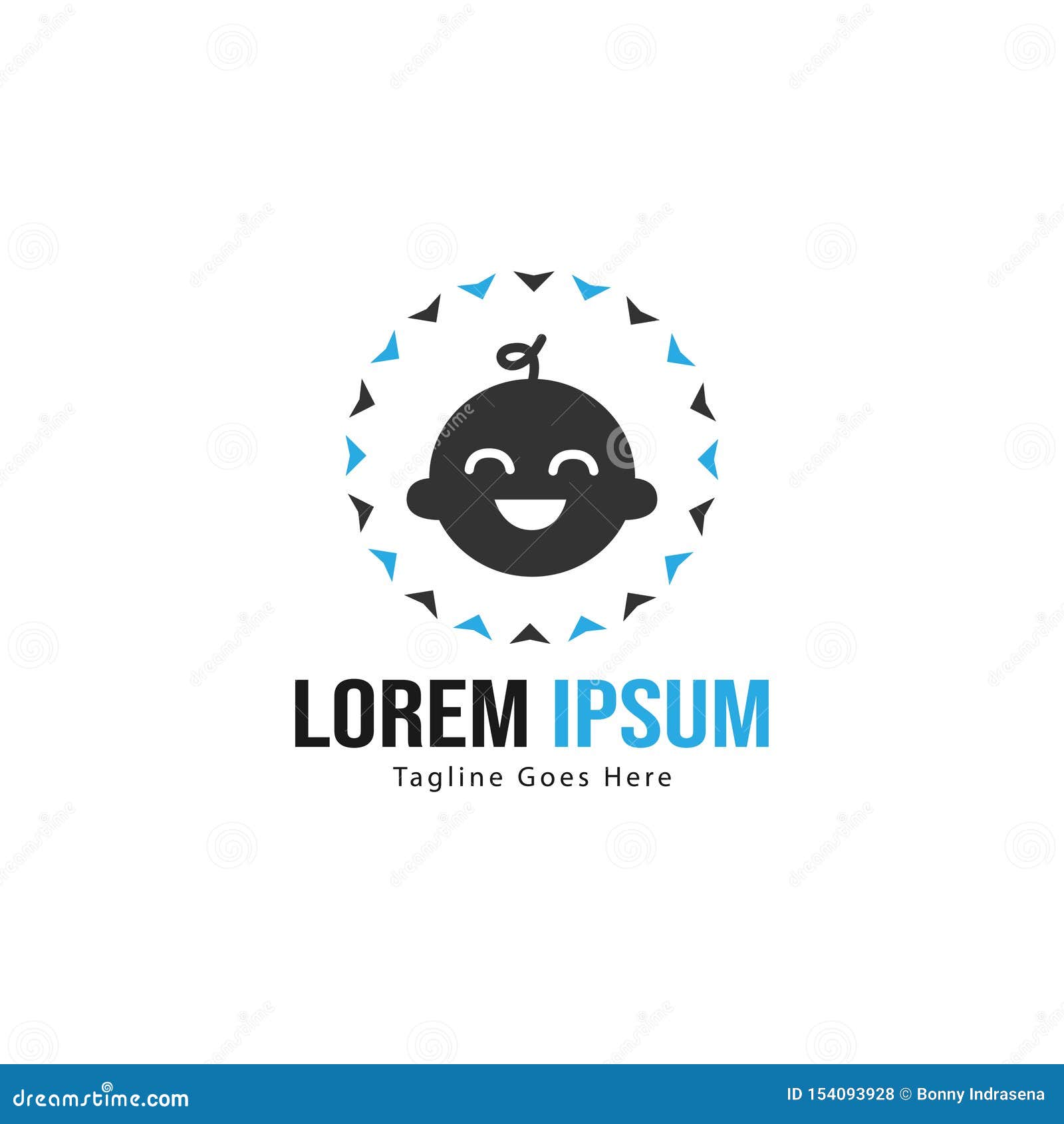 Baby Logo Template Design. Minimalist Baby Logo with Modern Frame Stock ...