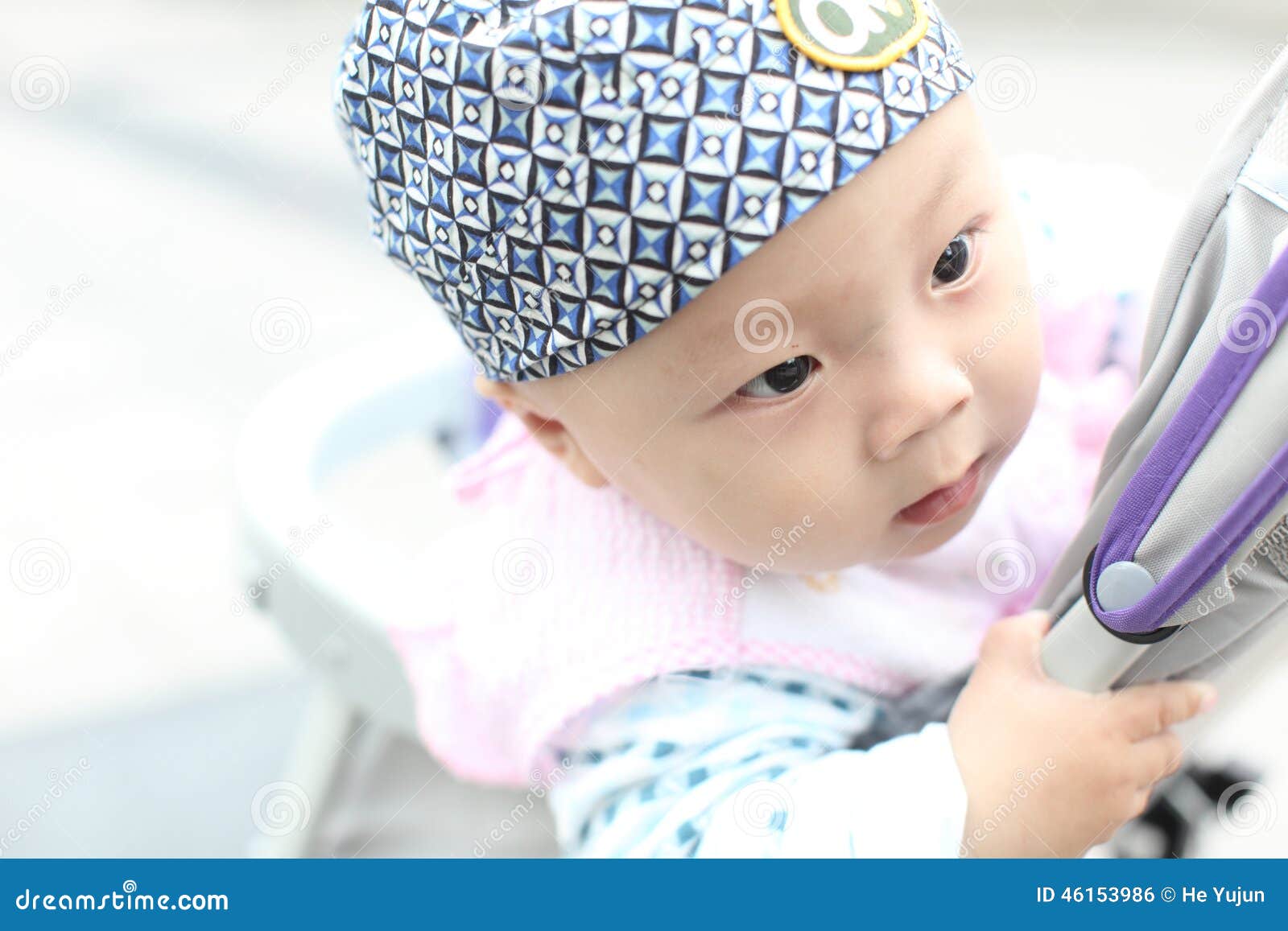 Baby looking back stock photo. Image of expression, sitting - 46153986