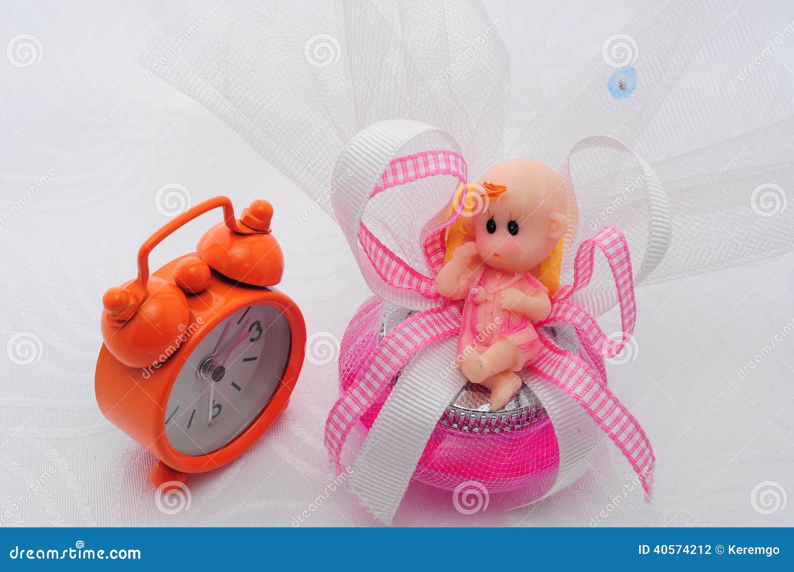 Baby Looking at Clock stock photo. Image of patterns - 40574212