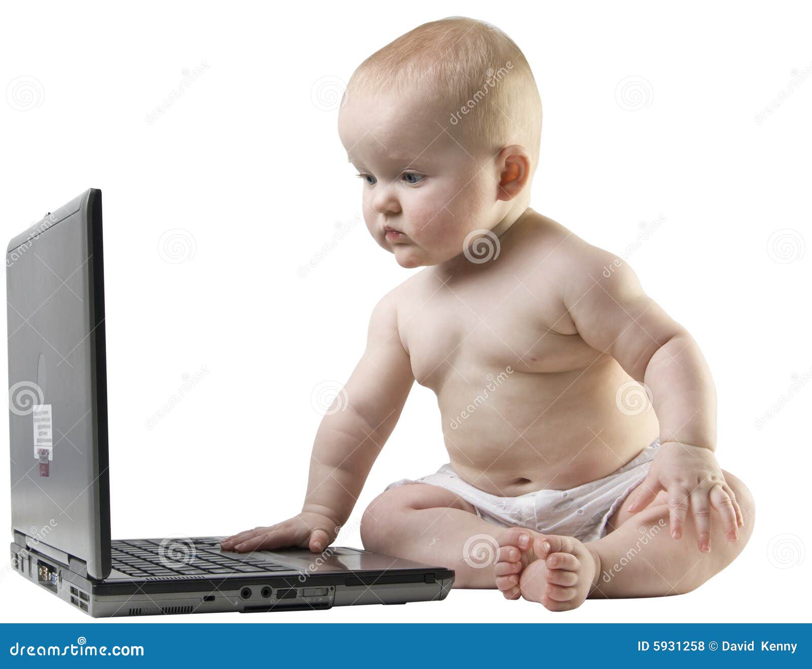 Baby Looking at Somthing on Laptop. Stock Photo - Image of internet ...