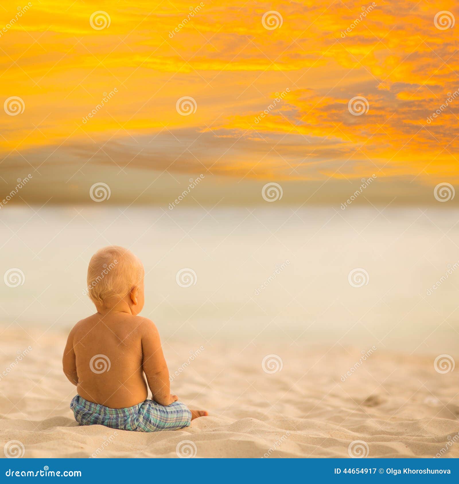 Baby looking sunset stock image. Image of leisure, background - 44654917