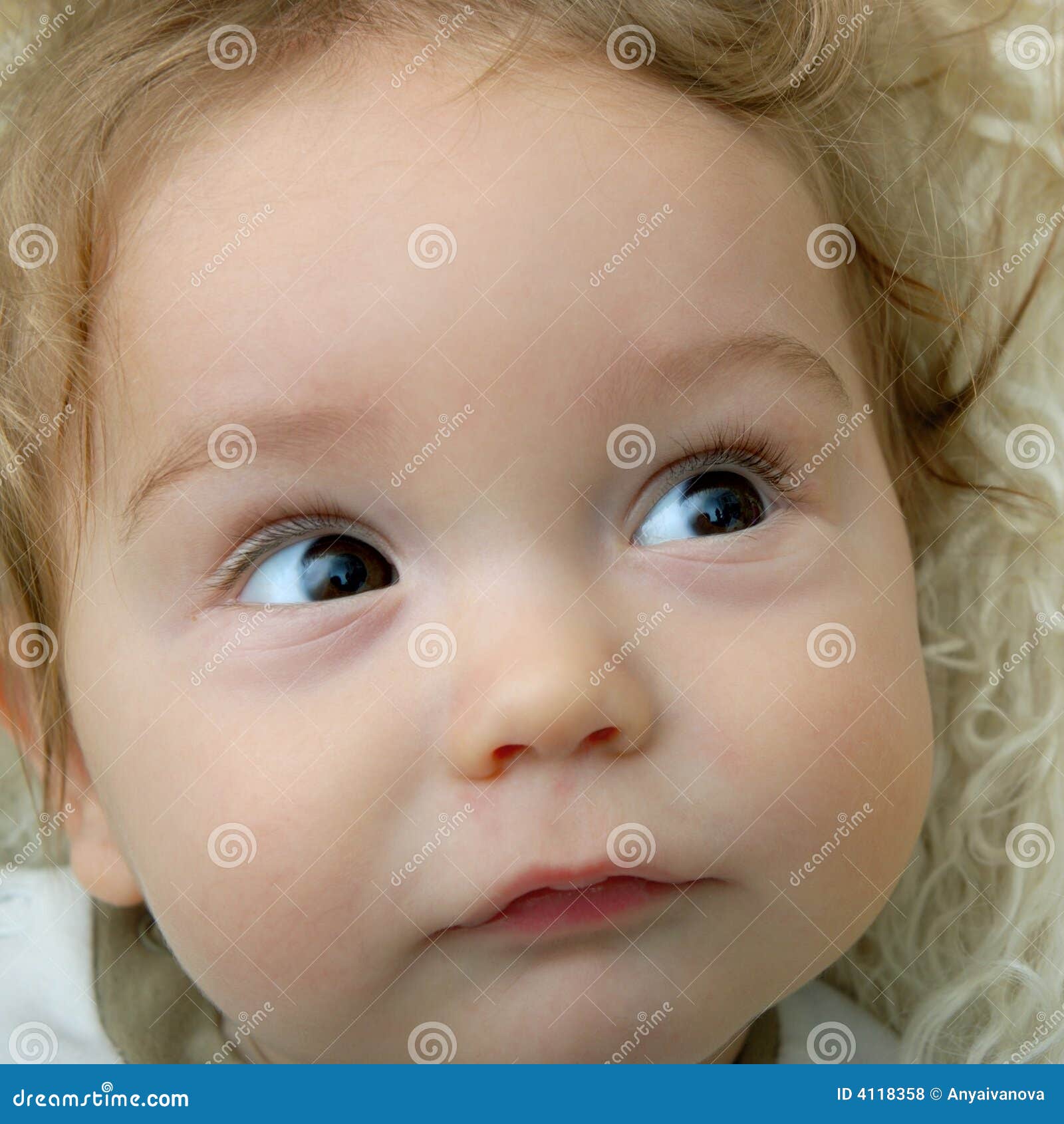 Baby looking up stock photo. Image of beauty, watchfulness - 4118358
