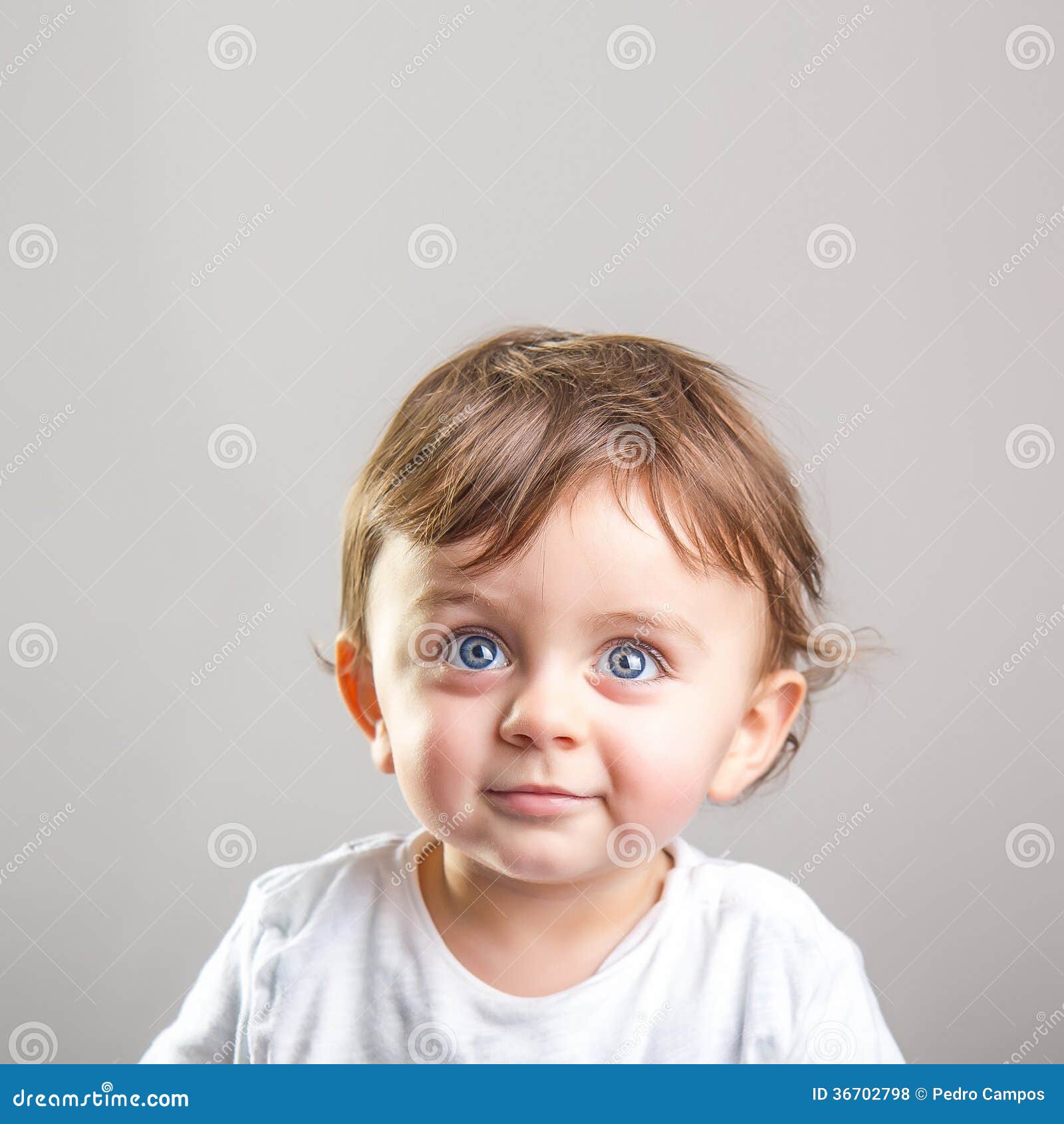 Baby Looking Up and Smiling Stock Photo - Image of child, caucasian ...