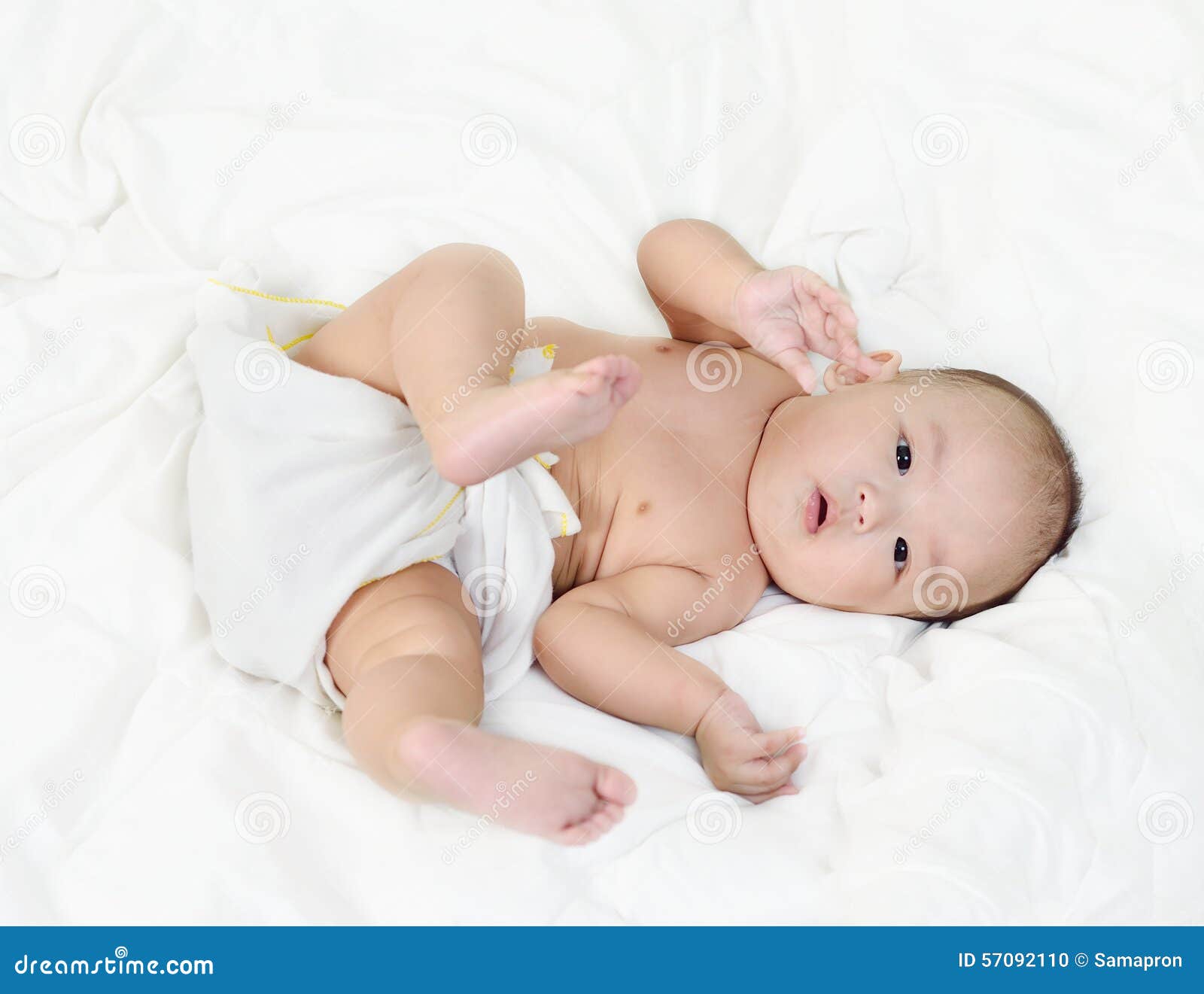 Baby Looking Up for Somethings Stock Photo - Image of happy, adorable ...