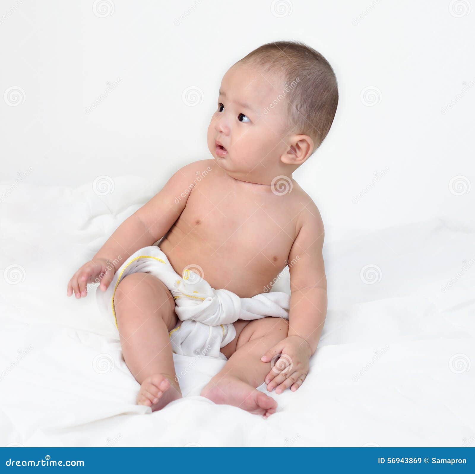 Baby Looking Up To Find Some Things. Stock Image - Image of cute, child ...
