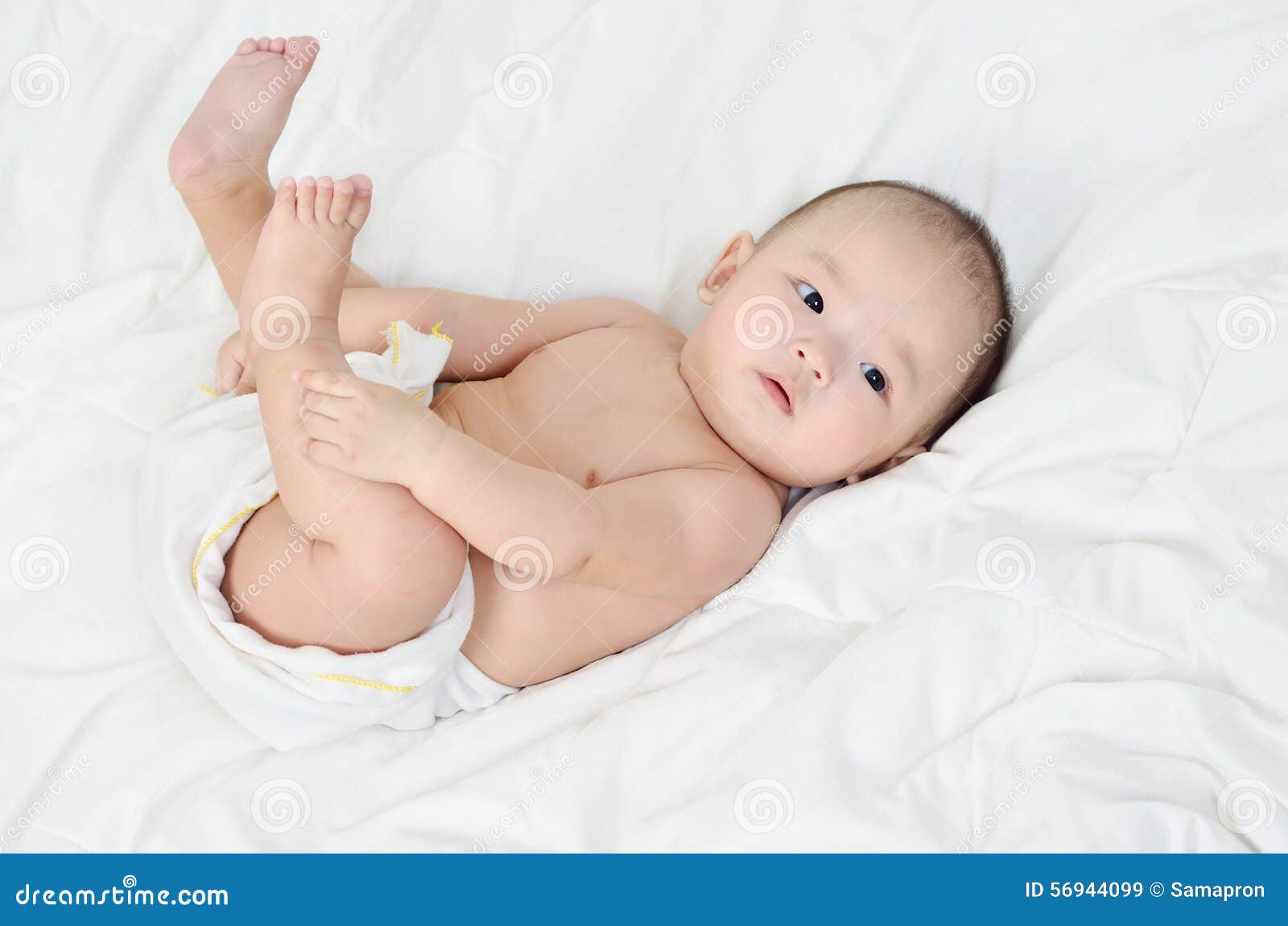 Baby Looking Up To Find Some Things. Stock Image - Image of beautiful ...