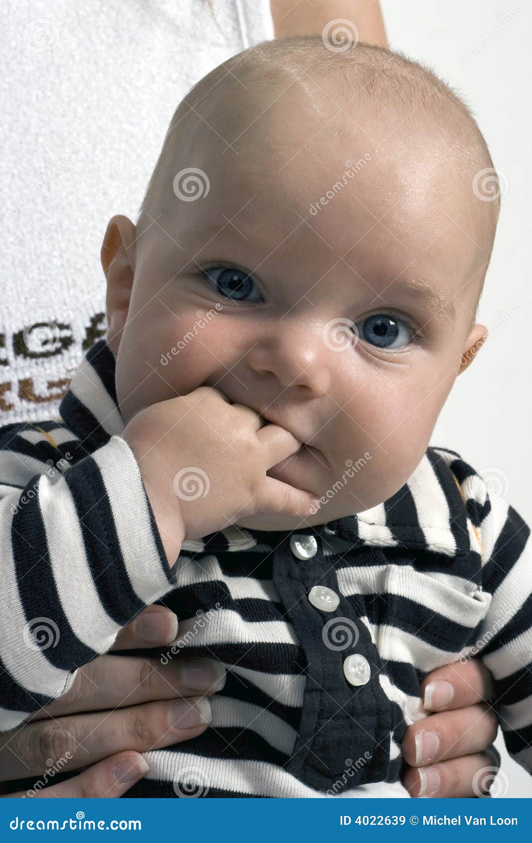 Baby looking at you stock image. Image of stripe, baby - 4022639