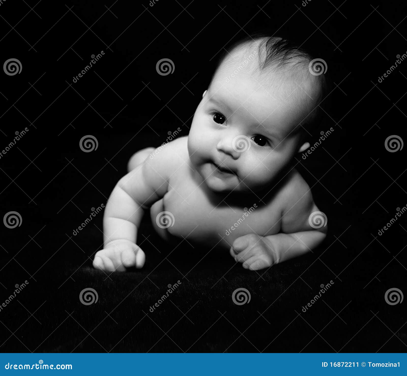 Baby in a low key stock image. Image of people, stomach - 16872211