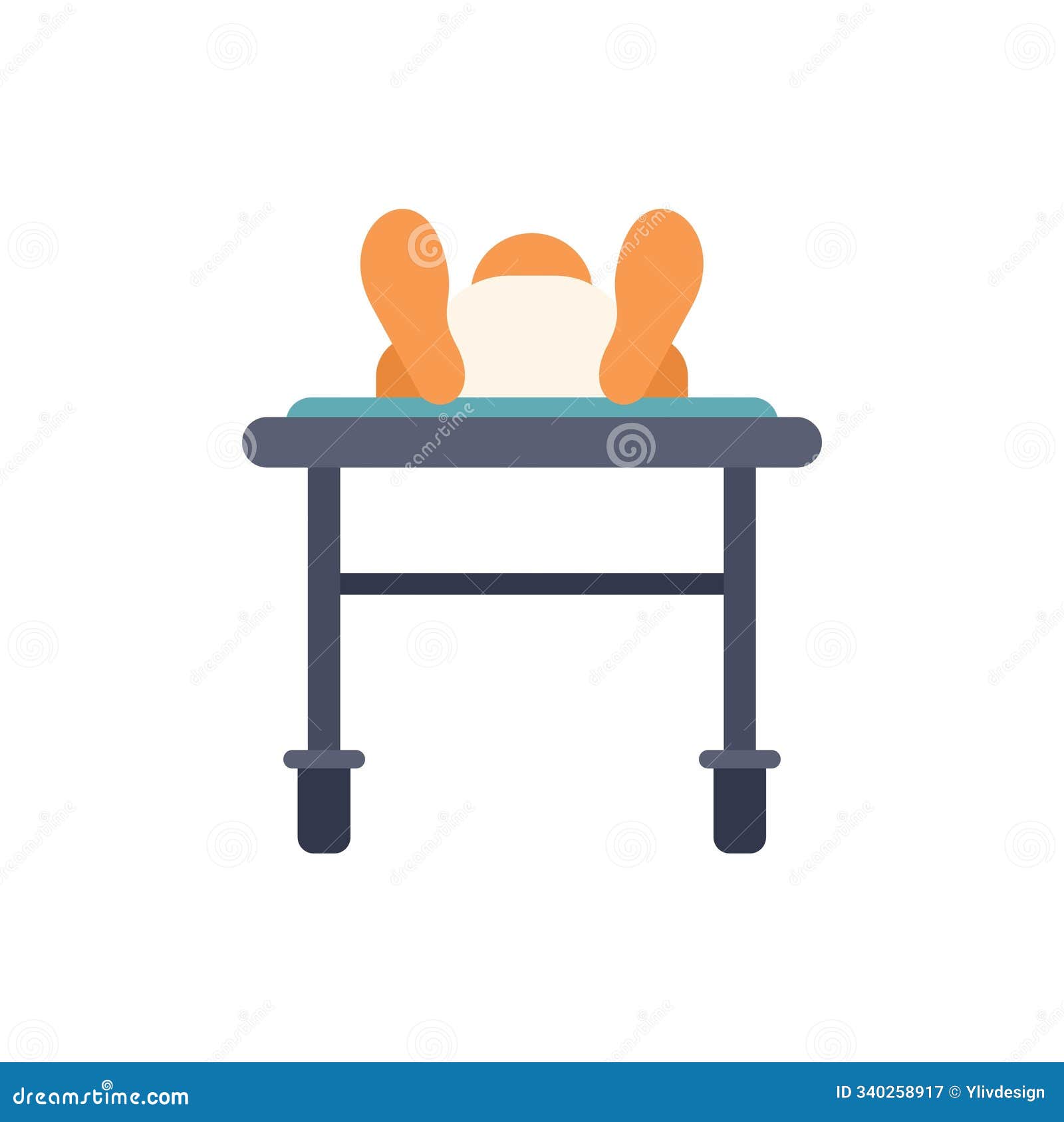 Baby Lying on Changing Table Getting Ready for Diaper Change Stock ...