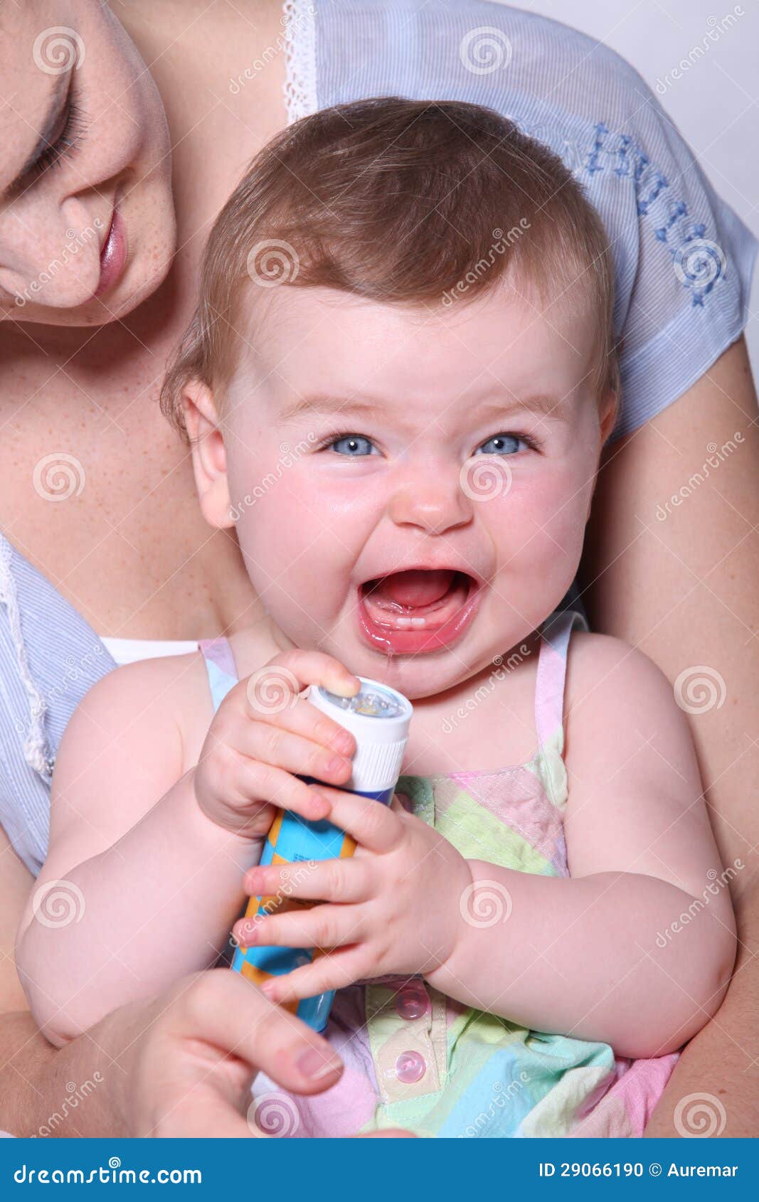 Baby making a funny face. stock photo. Image of blue - 29066190