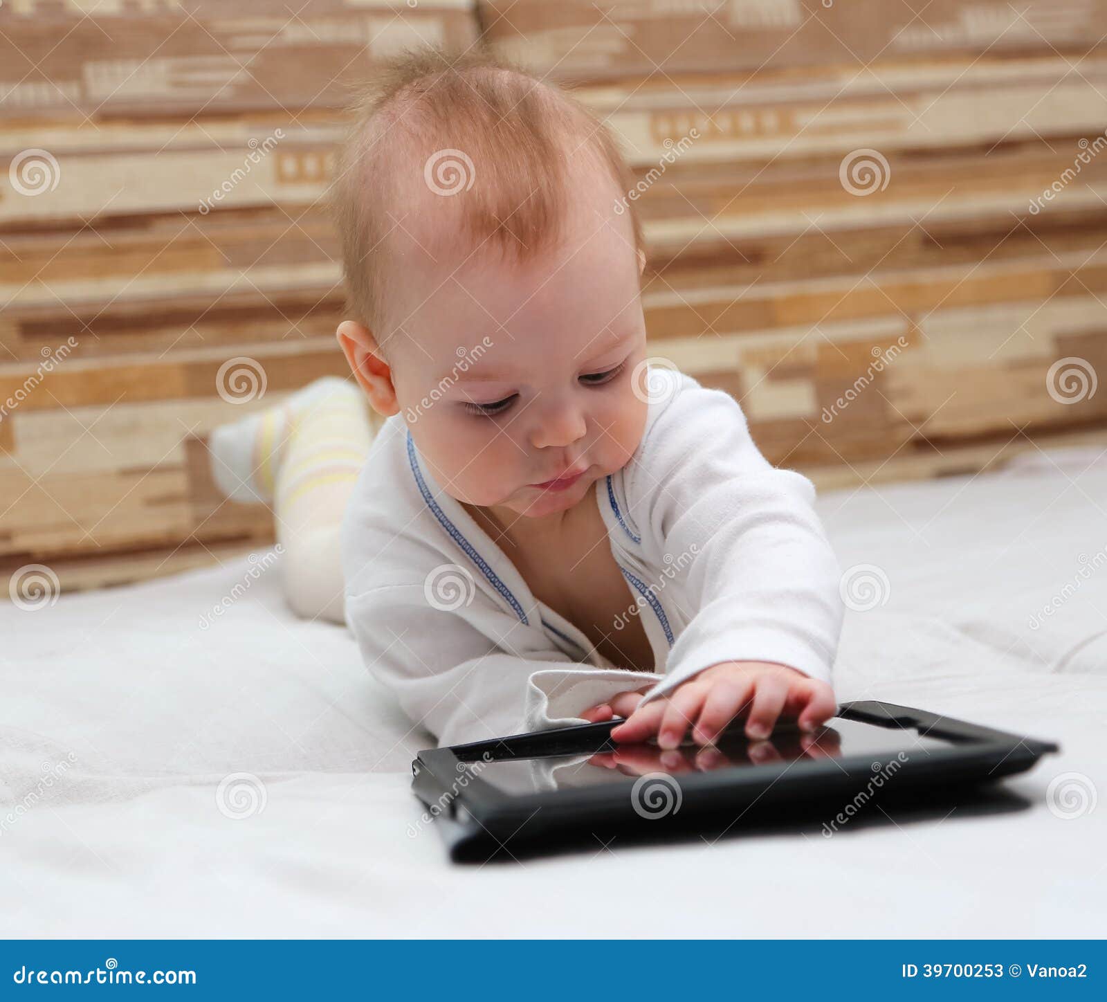 Baby Making Notes on His Tablet PC Stock Image - Image of mouth ...