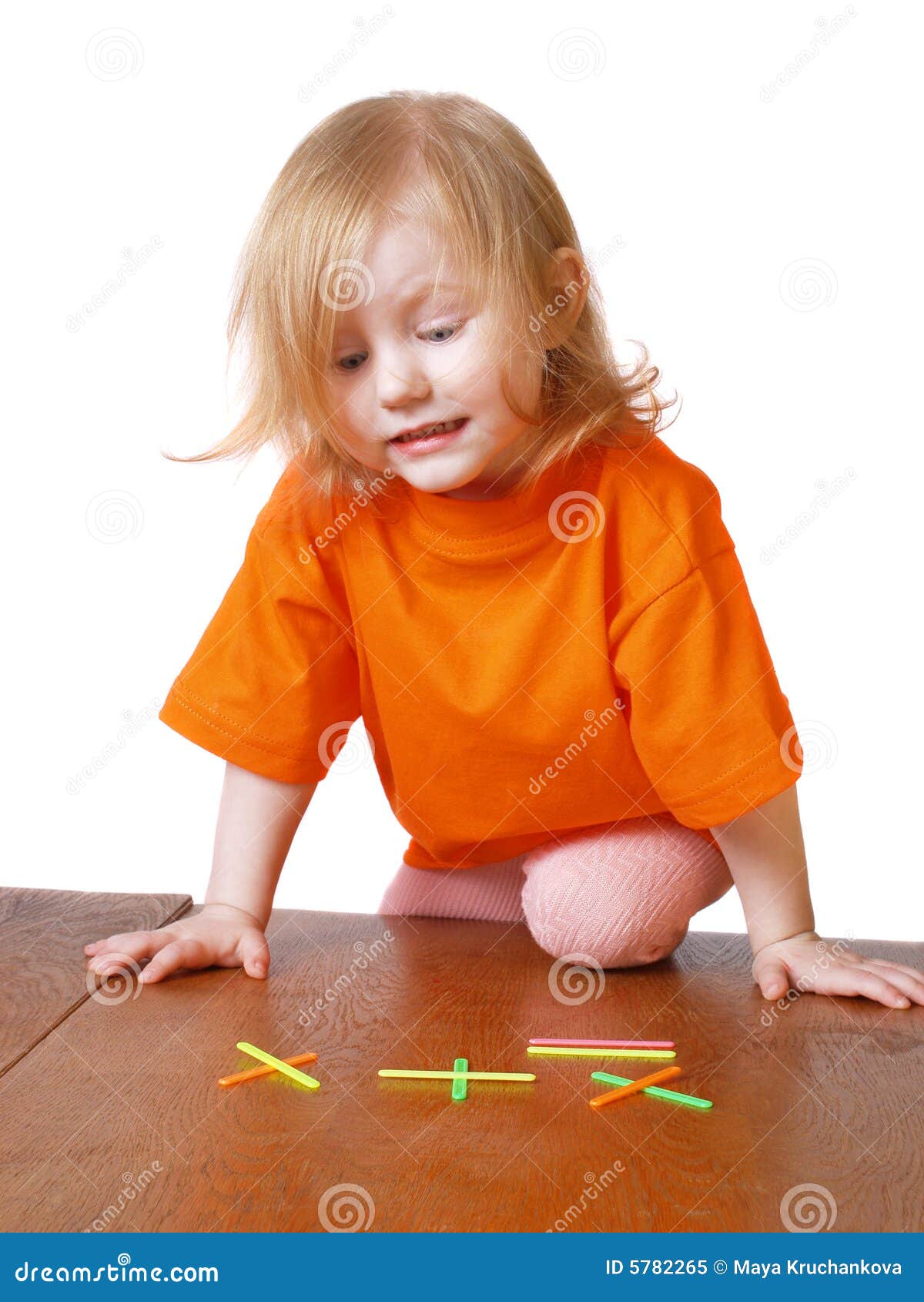 Baby with mathematics toys stock image. Image of girl - 5782265