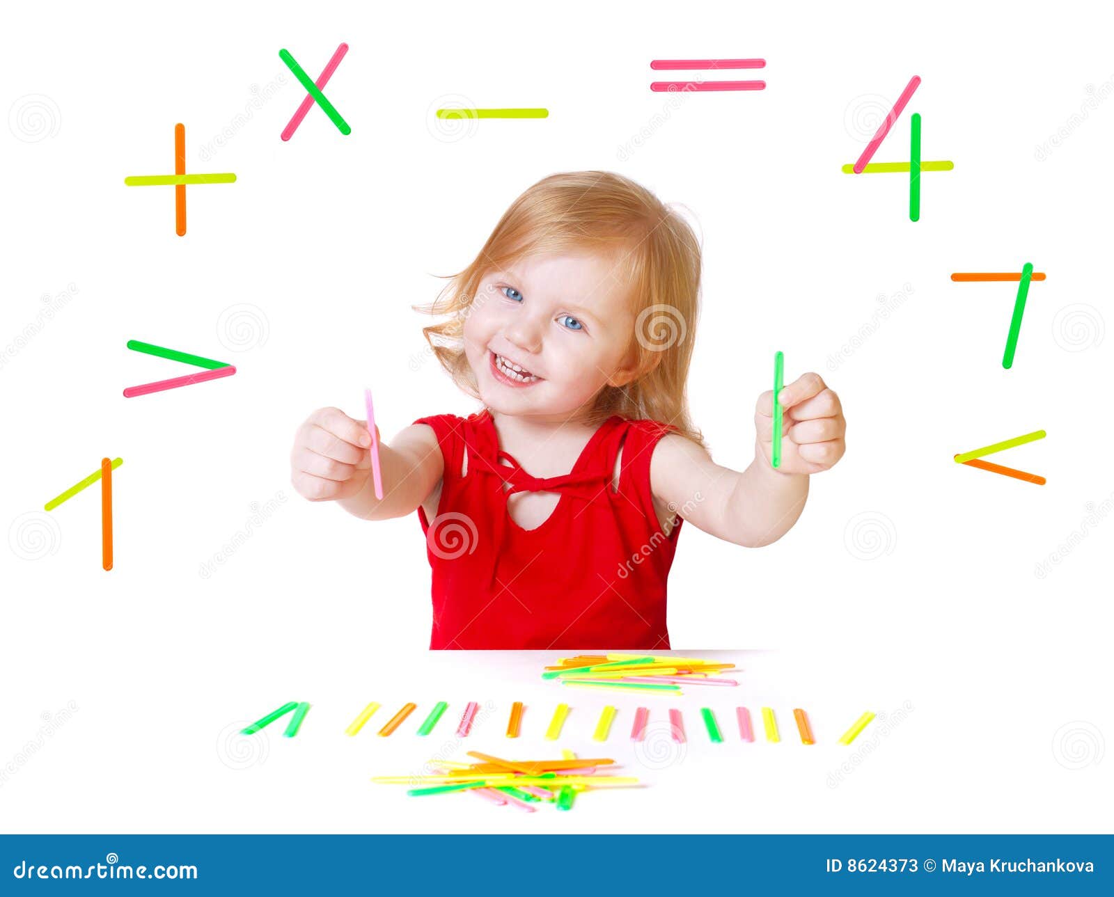 Baby with mathematics toys stock image. Image of ideas - 8624373