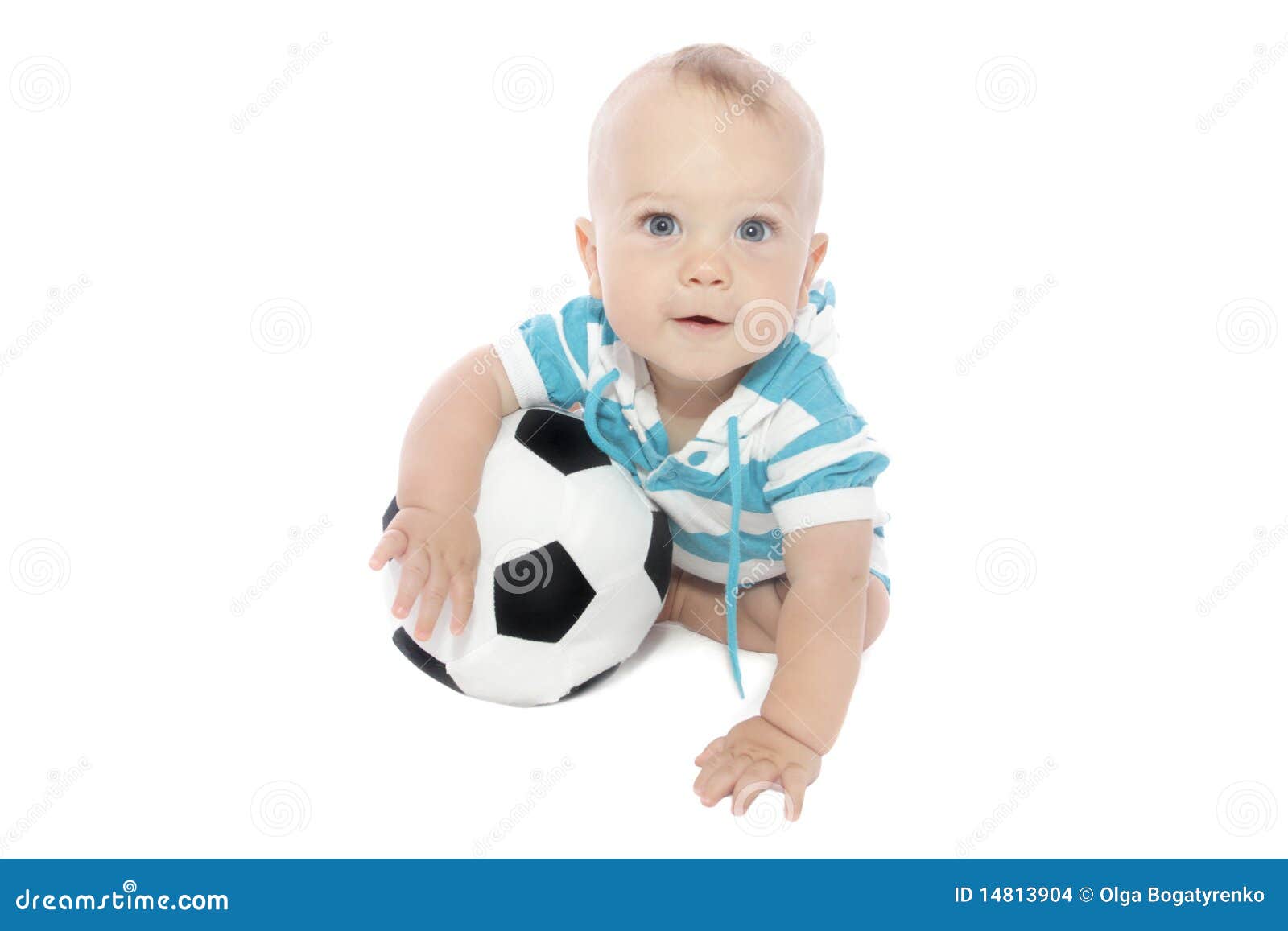 Baby Met De Bal Van Het Voetbal Stock Foto - Image of spel, pret: 14813904