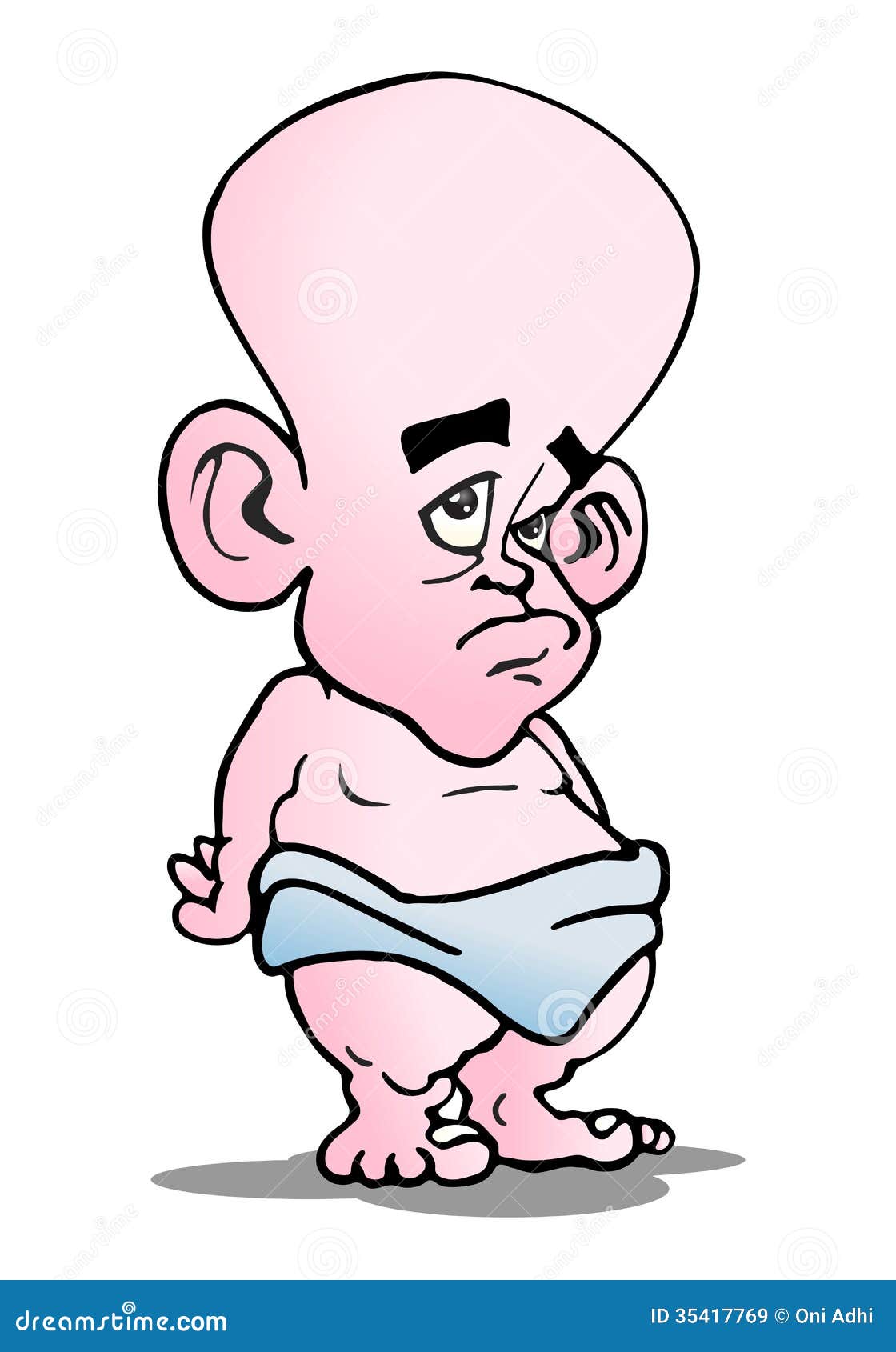 Baby met groot hoofd stock illustratie. Illustration of kinderen - 35417769