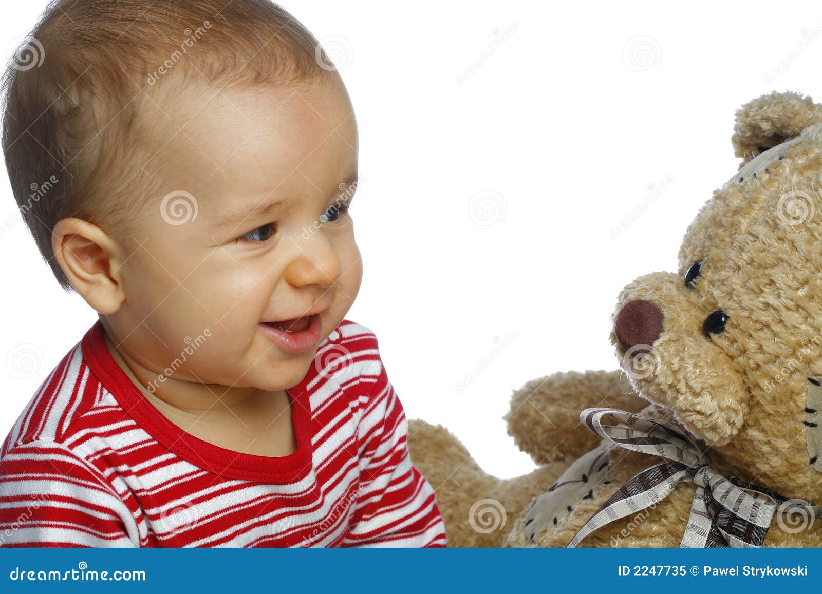 Baby met teddybeer stock afbeelding. Image of geluk, liefde - 2247735