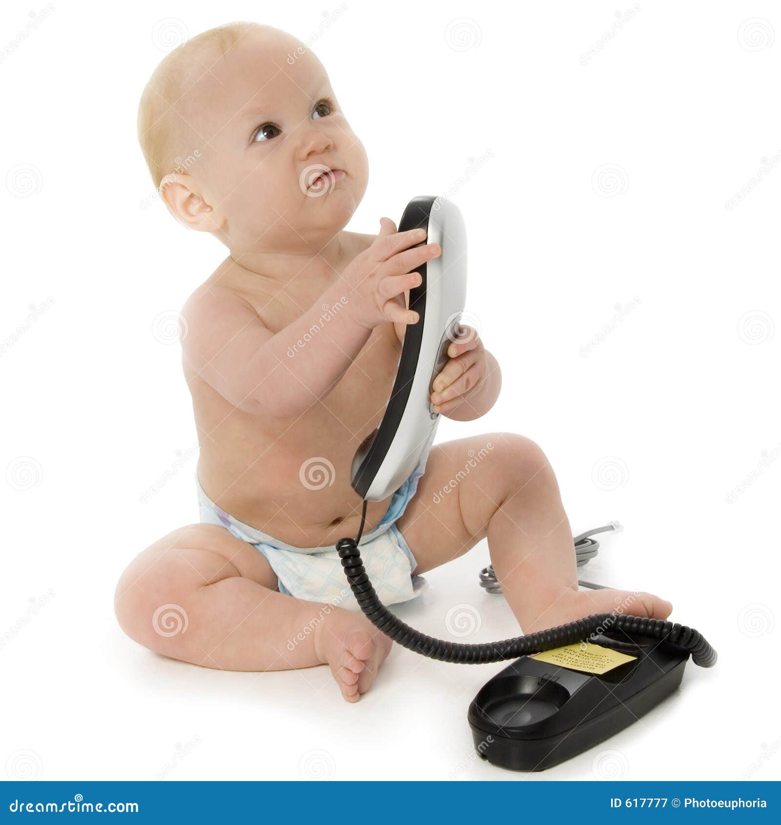 Baby met Telefoon stock afbeelding. Image of telefoon, amerikaans - 617777